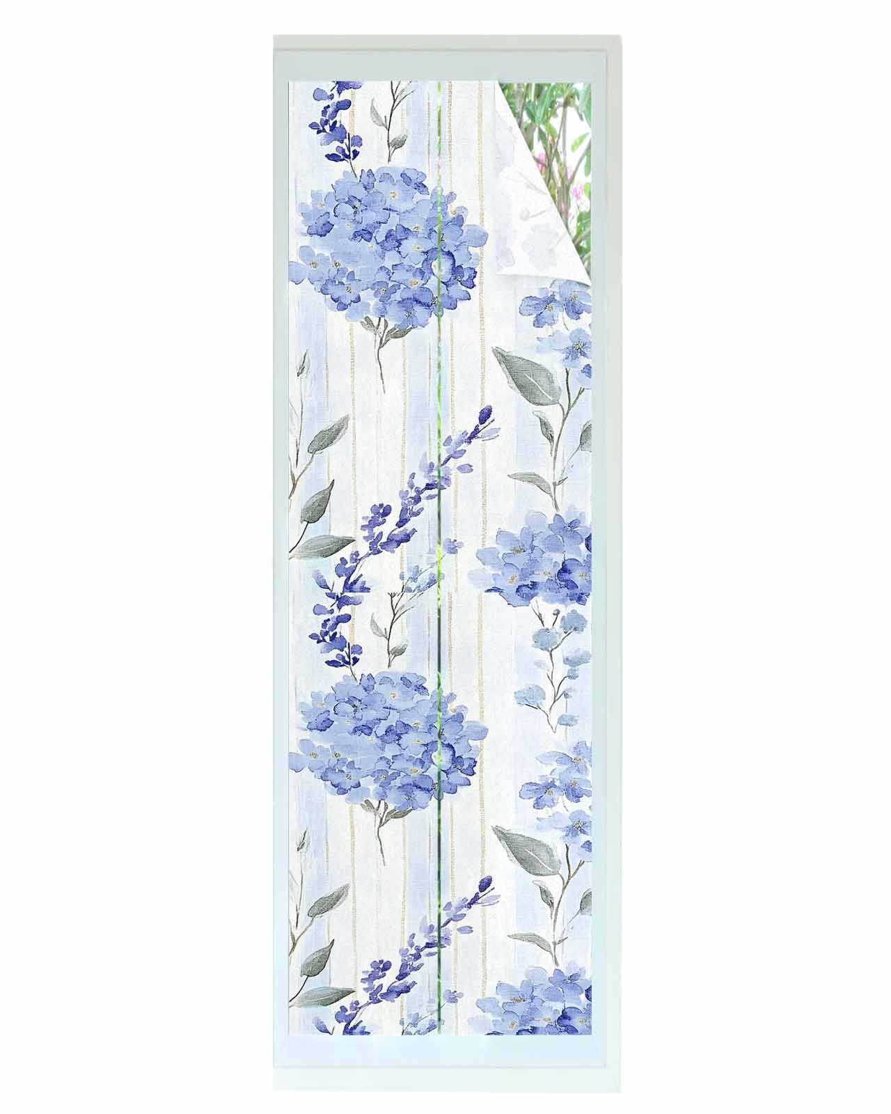 Window Privacy Film Hydrangea Leaves Stained Glass Window Film ...