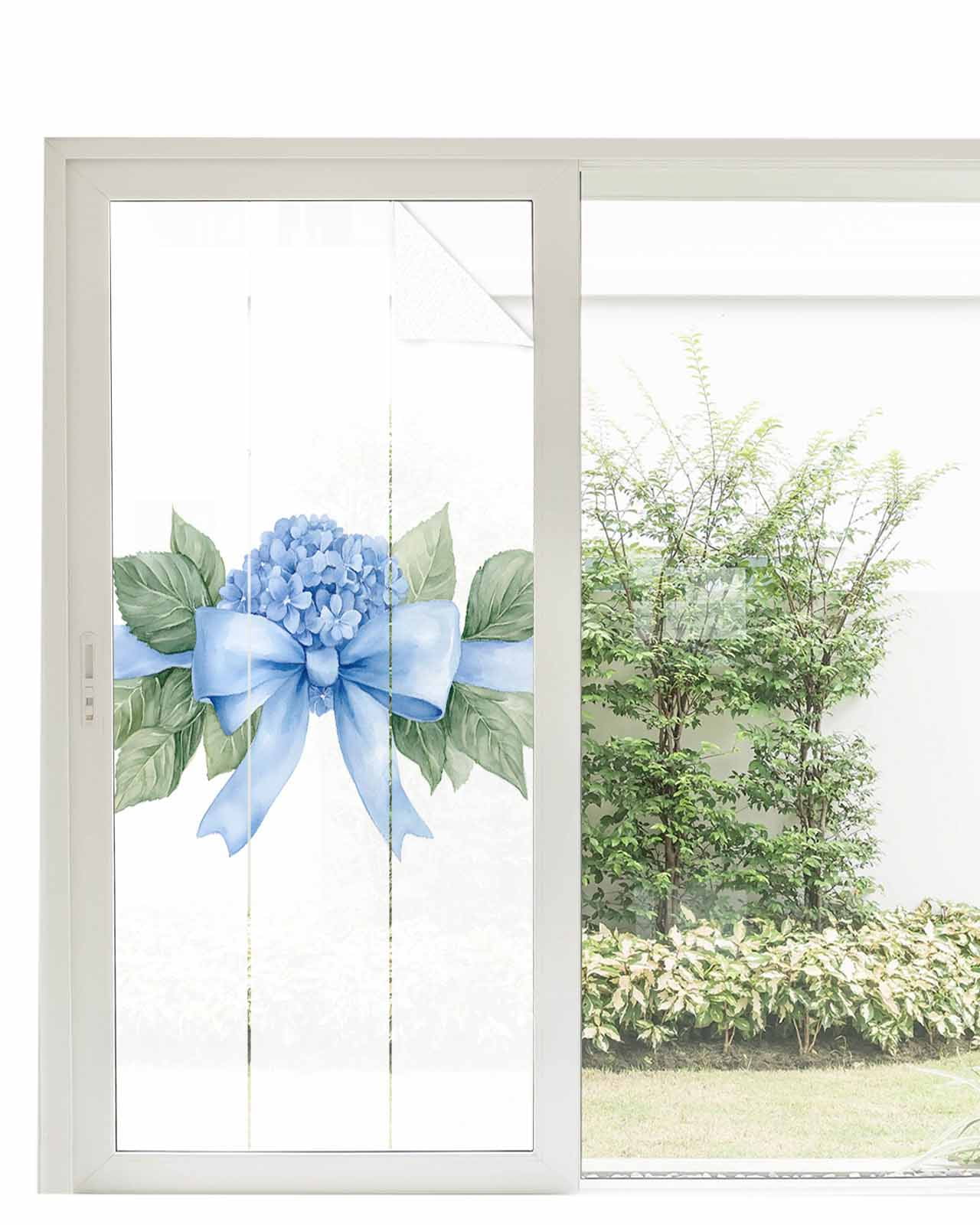 Window Privacy Film Hydrangea Spring Stained Glass Window Film ...