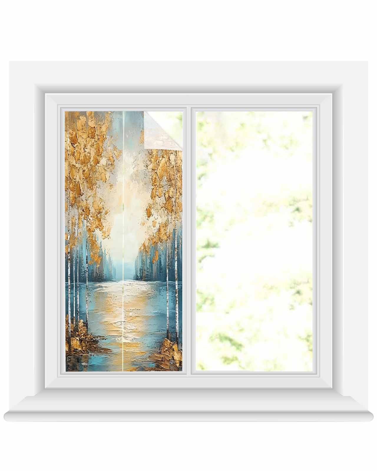 Window Privacy Film Impressionist Oil Painting Stained Glass Window ...