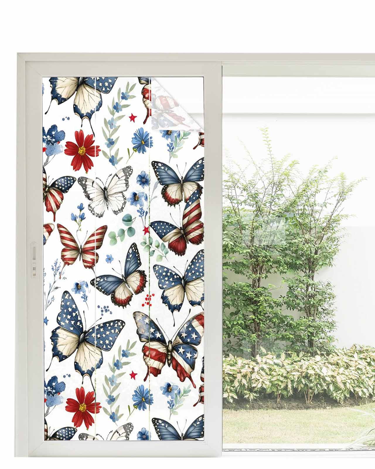 Window Privacy Film Independence Day Stained Glass Window Film ...