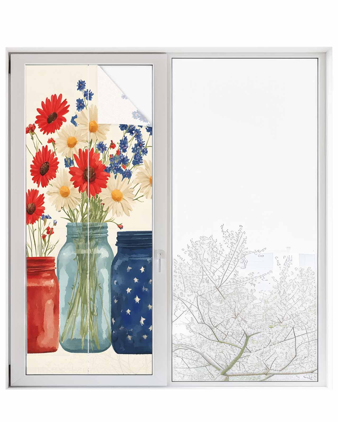 Window Privacy Film Independence Day Stained Glass Window Film ...