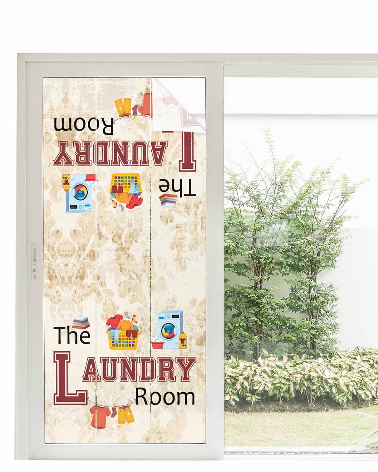 Window Privacy Film Laundry Room Stained Glass Window Film Decorative ...