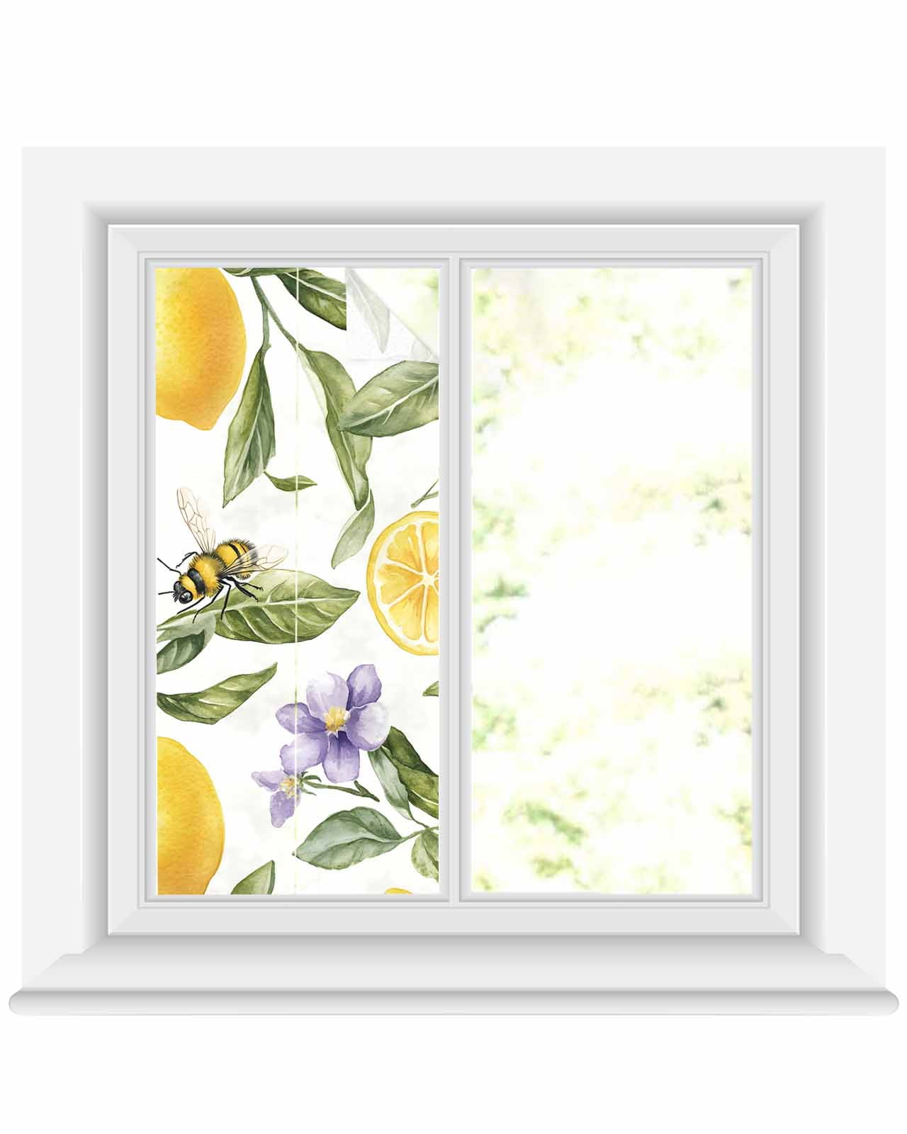 Window Privacy Film Lemon Flower Stained Glass Window Film Decorative ...
