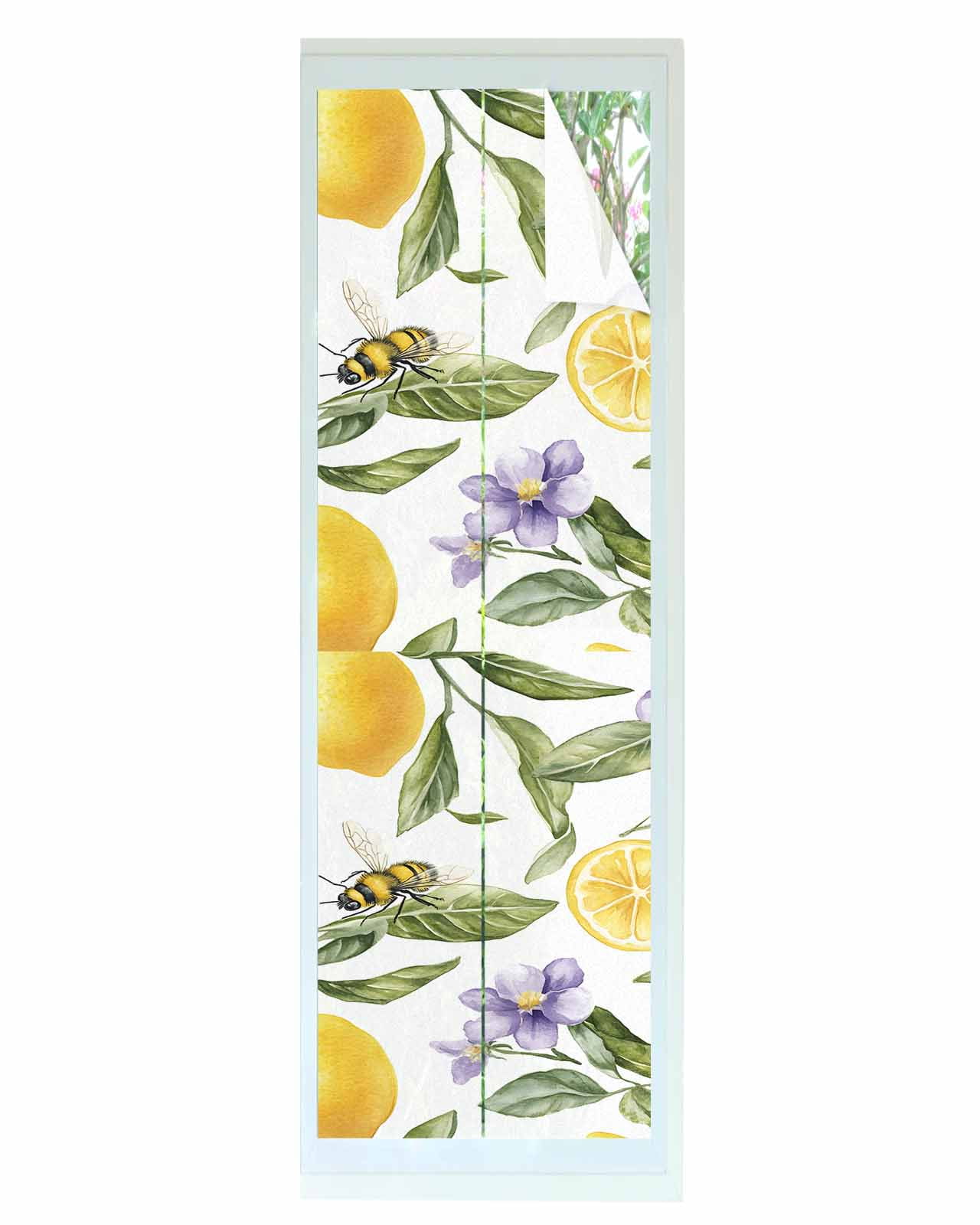 Window Privacy Film Lemon Flower Stained Glass Window Film Decorative ...