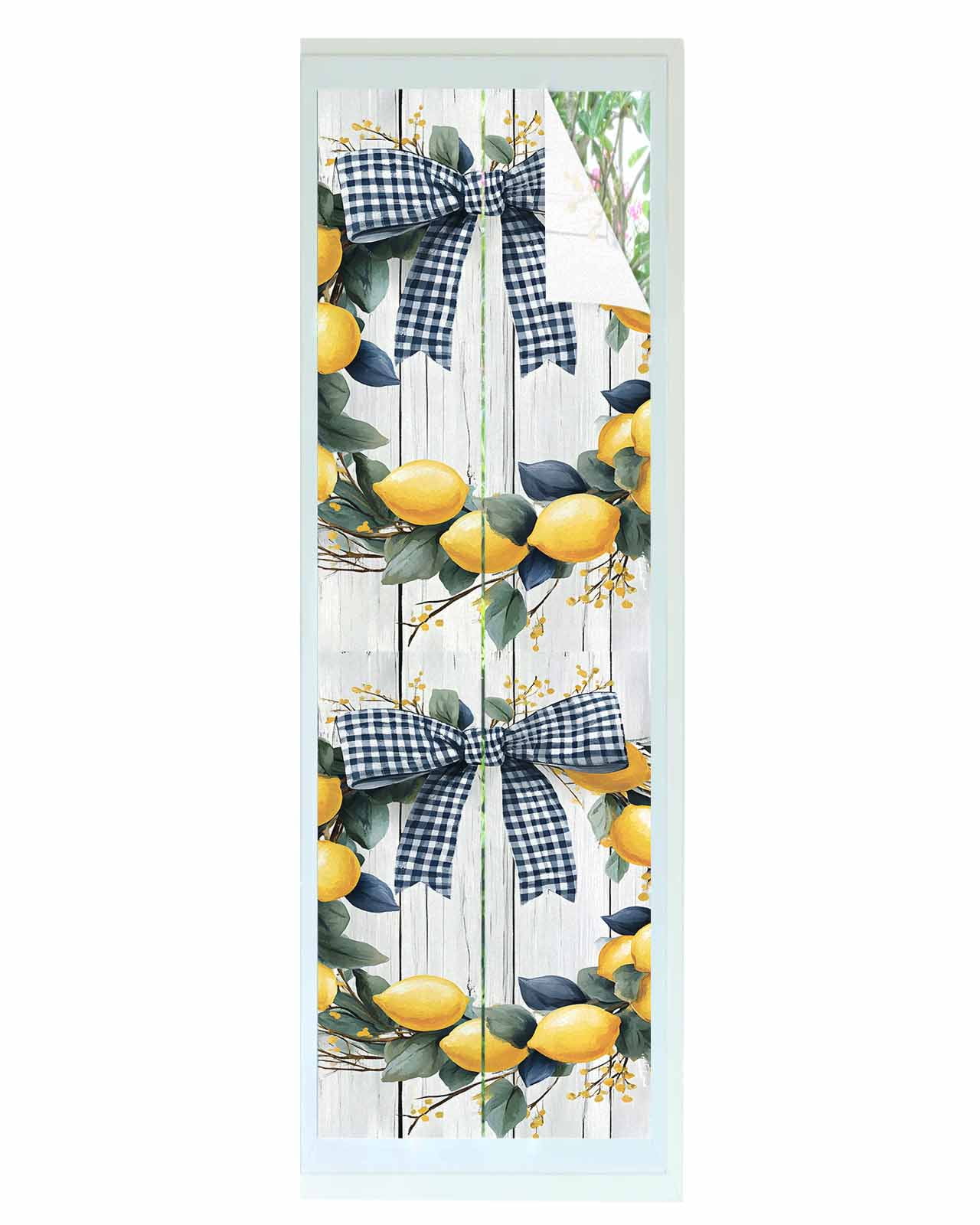 Window Privacy Film Lemon Leaves Garland Stained Glass Window Film ...