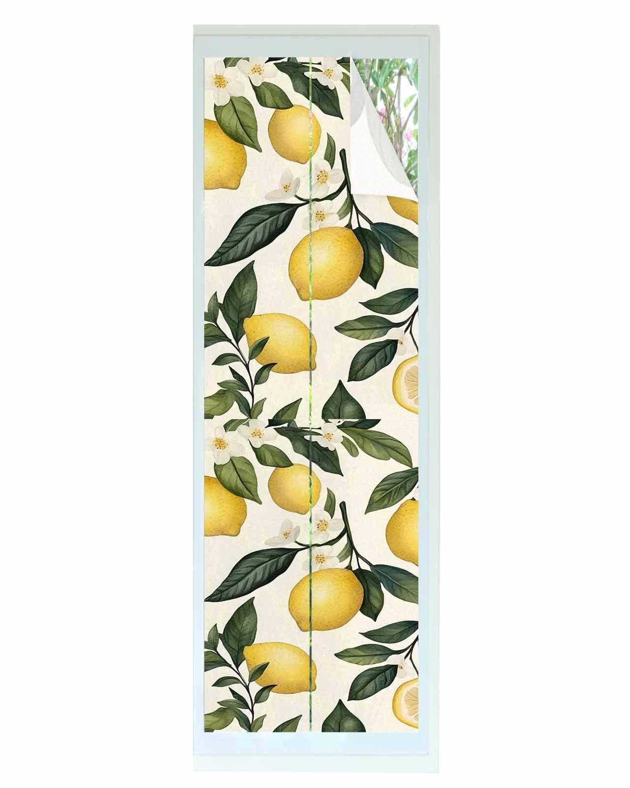 Window Privacy Film Lemon Watercolor Stained Glass Window Film ...