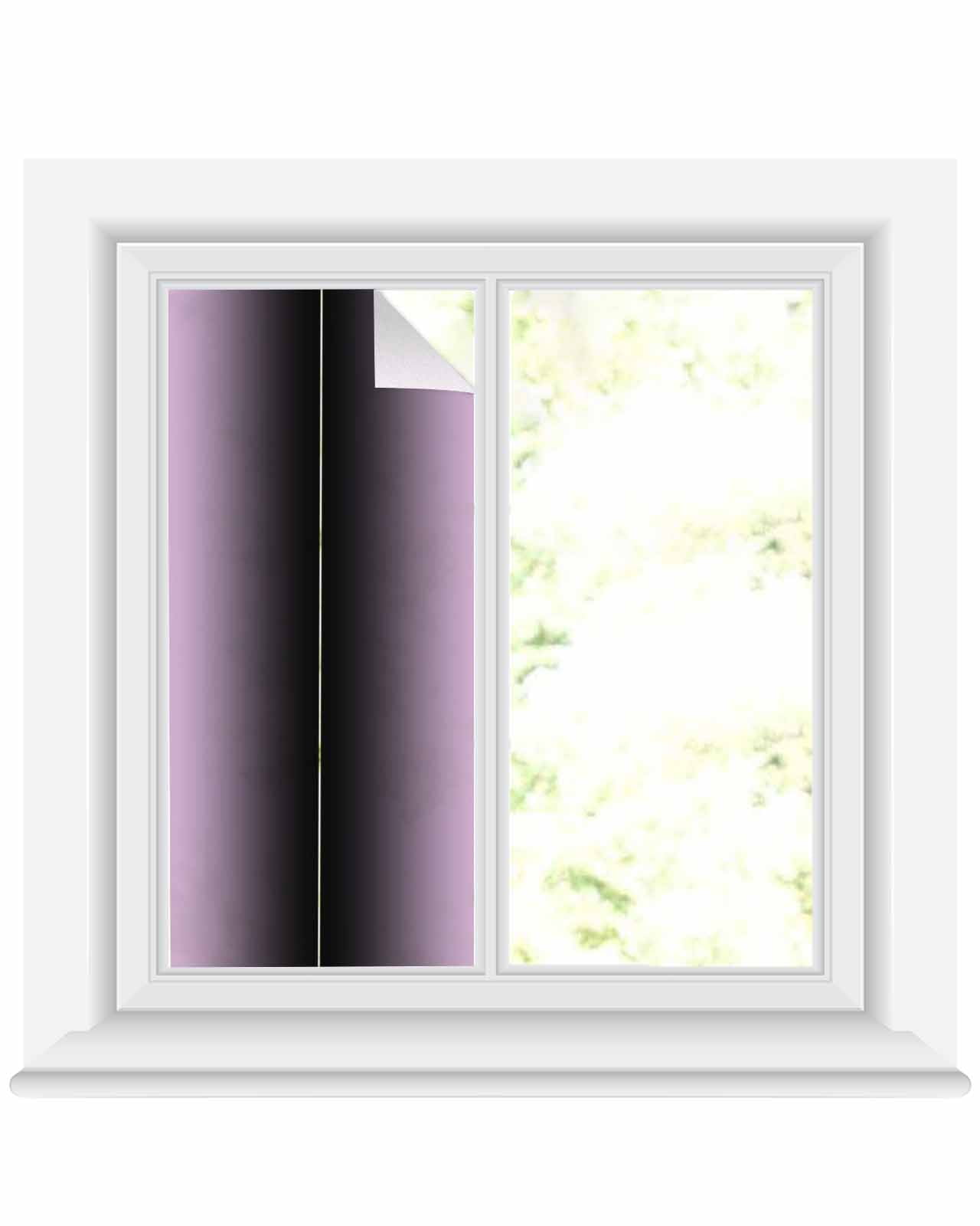 Window Privacy Film, Light Purple Black Ombre UV Sun Blocking Window ...