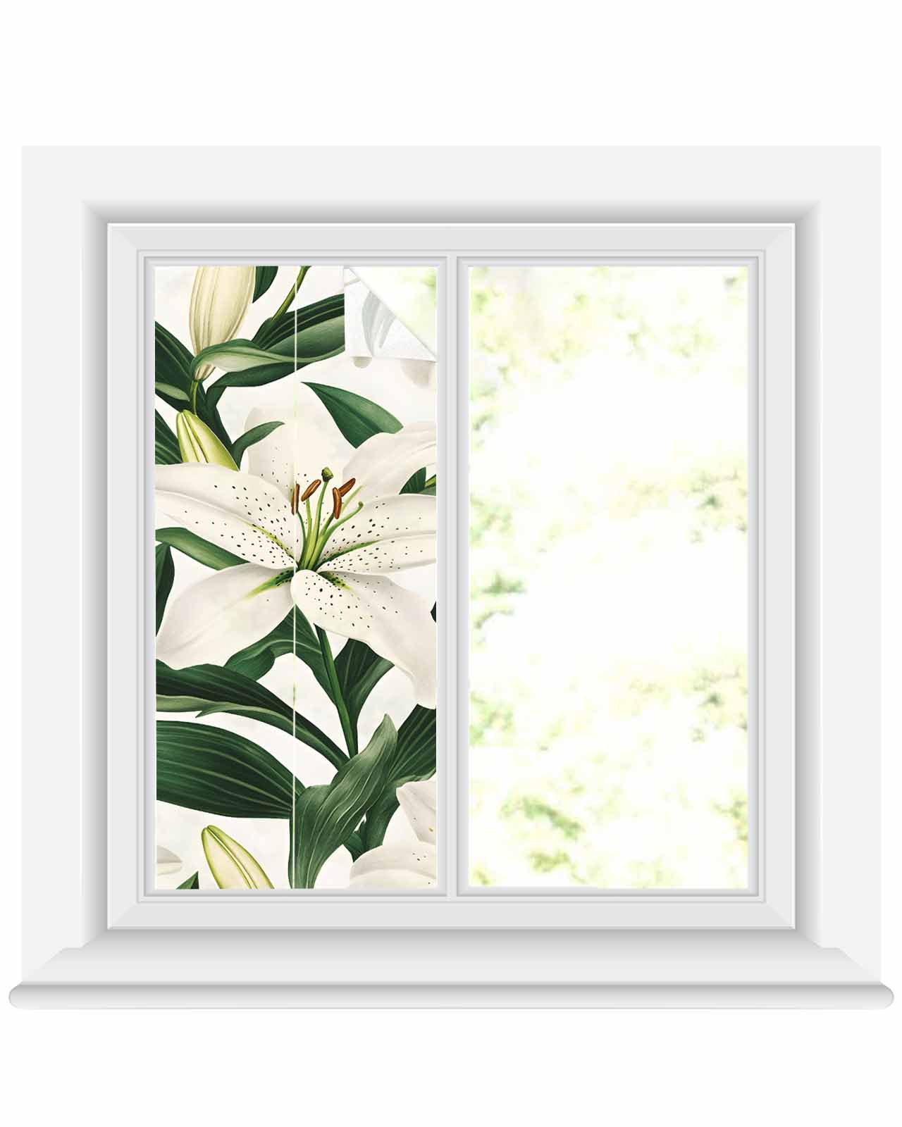 Window Privacy Film Lily Flower Stained Glass Window Film Decorative ...