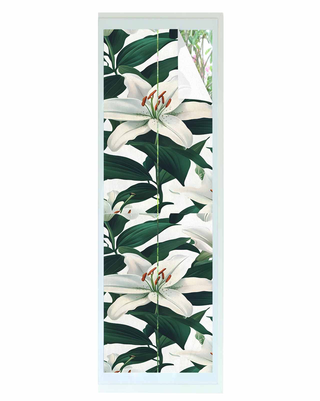 Window Privacy Film Lily Flower Stained Glass Window Film Decorative ...