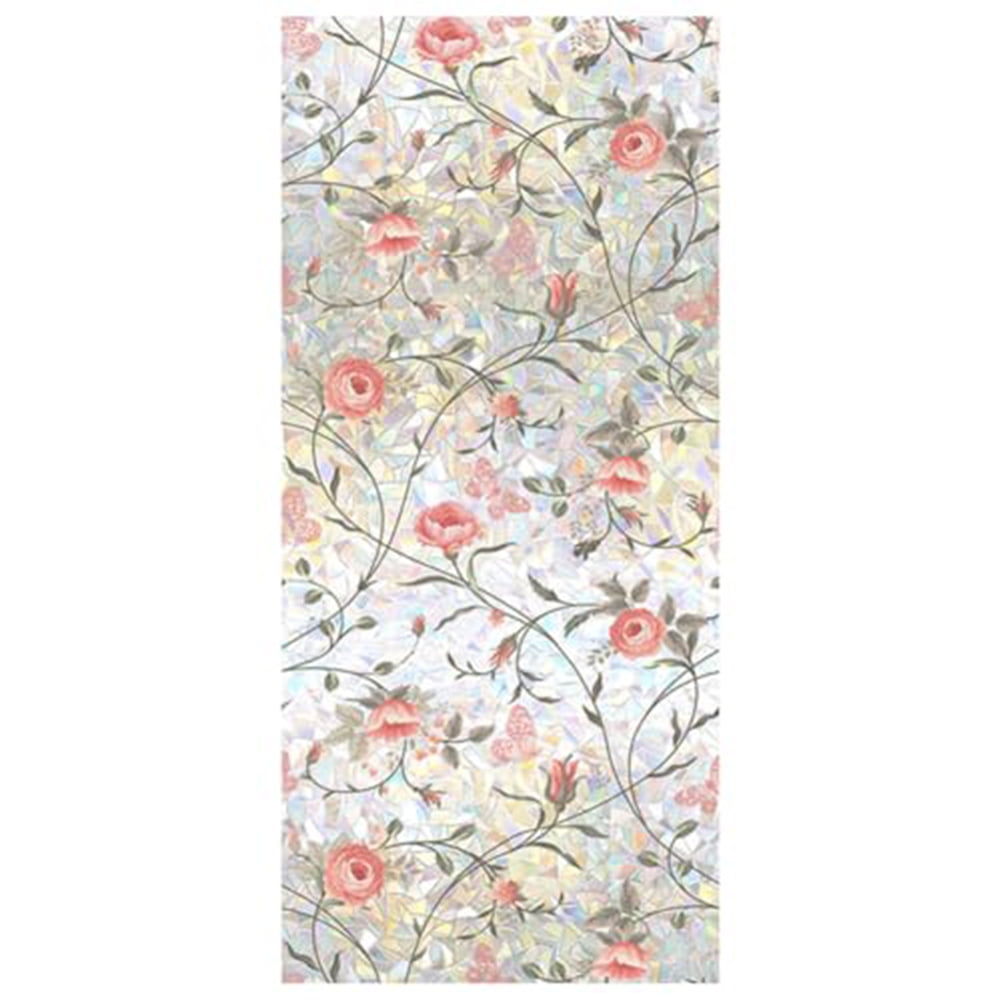 Window Privacy Film, Magnolia Stained Glass Window Clings Holographic ...