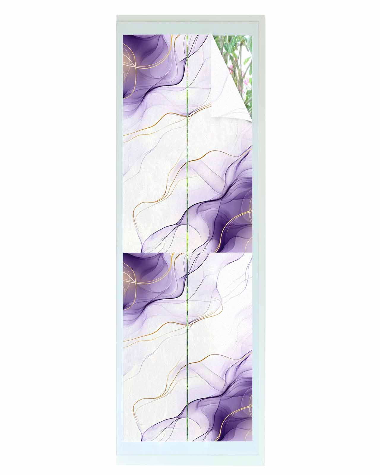 Window Privacy Film Marble Purple Stained Glass Window Film Decorative ...