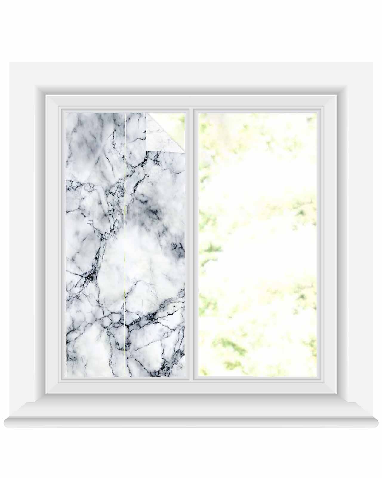 Window Privacy Film Marble Stained Glass Window Film Decorative Sun ...