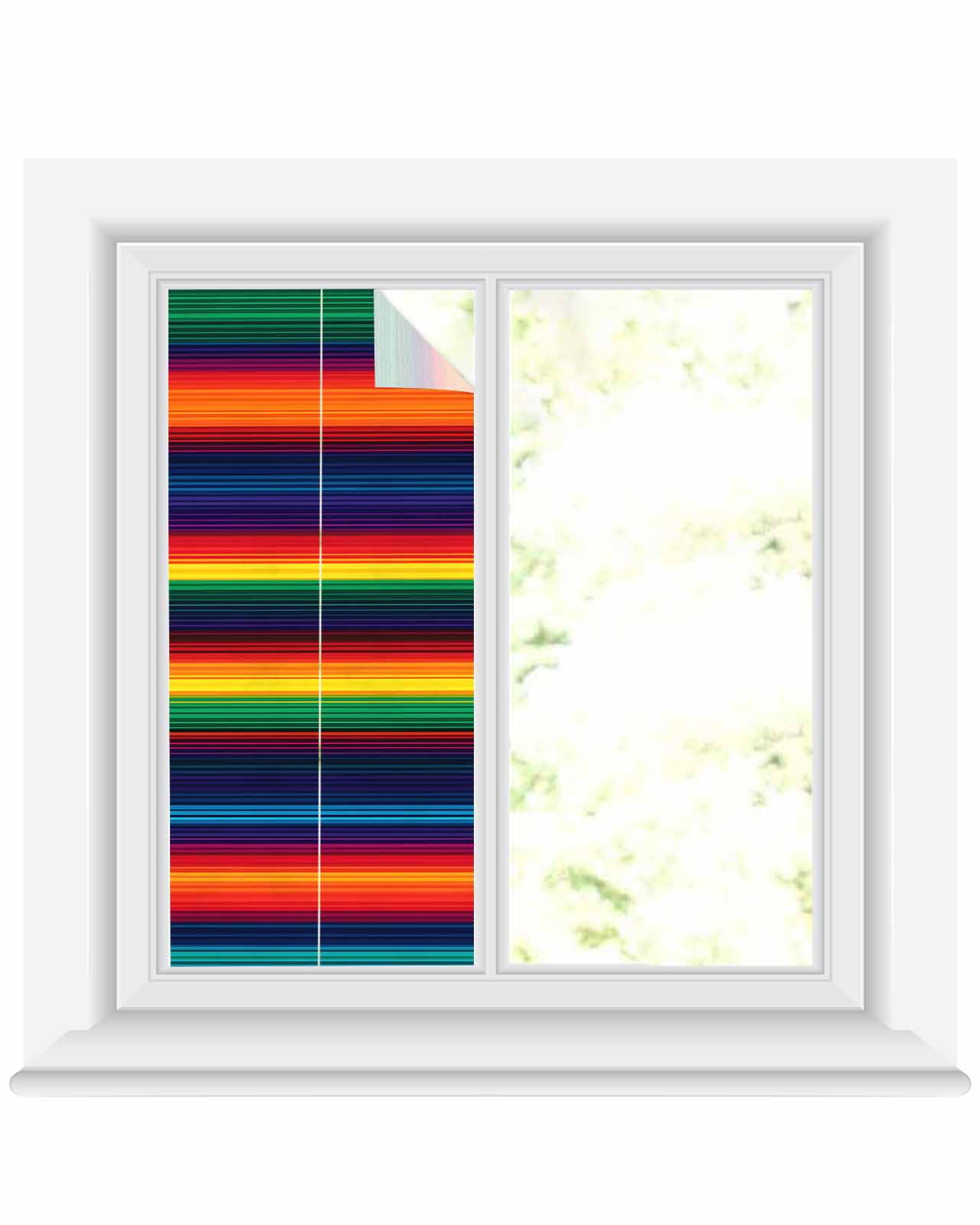 Window Privacy Film Mexico Stripes Stained Glass Window Film Decorative ...