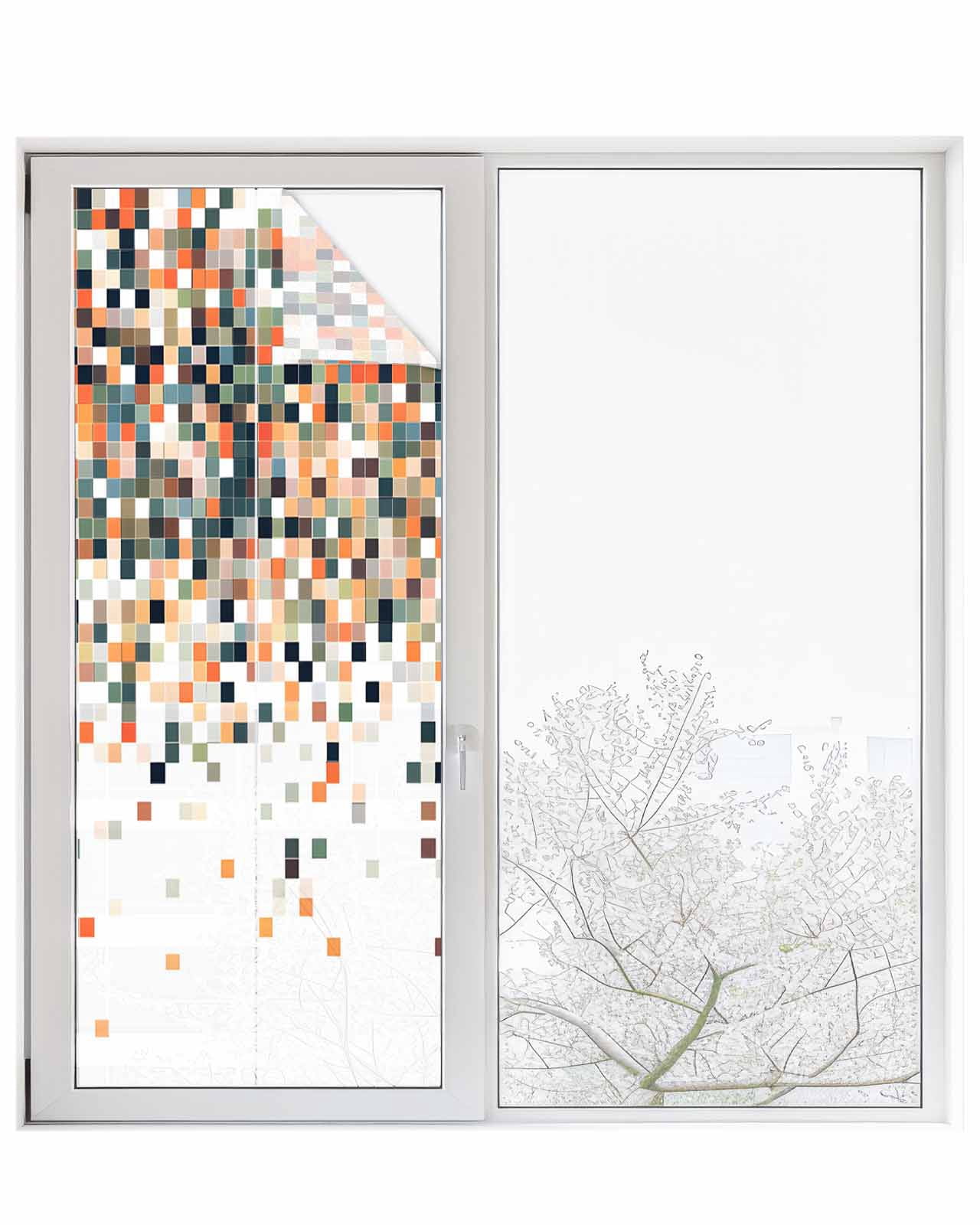 Window Privacy Film Modern Abstract Art Stained Glass Window Film ...
