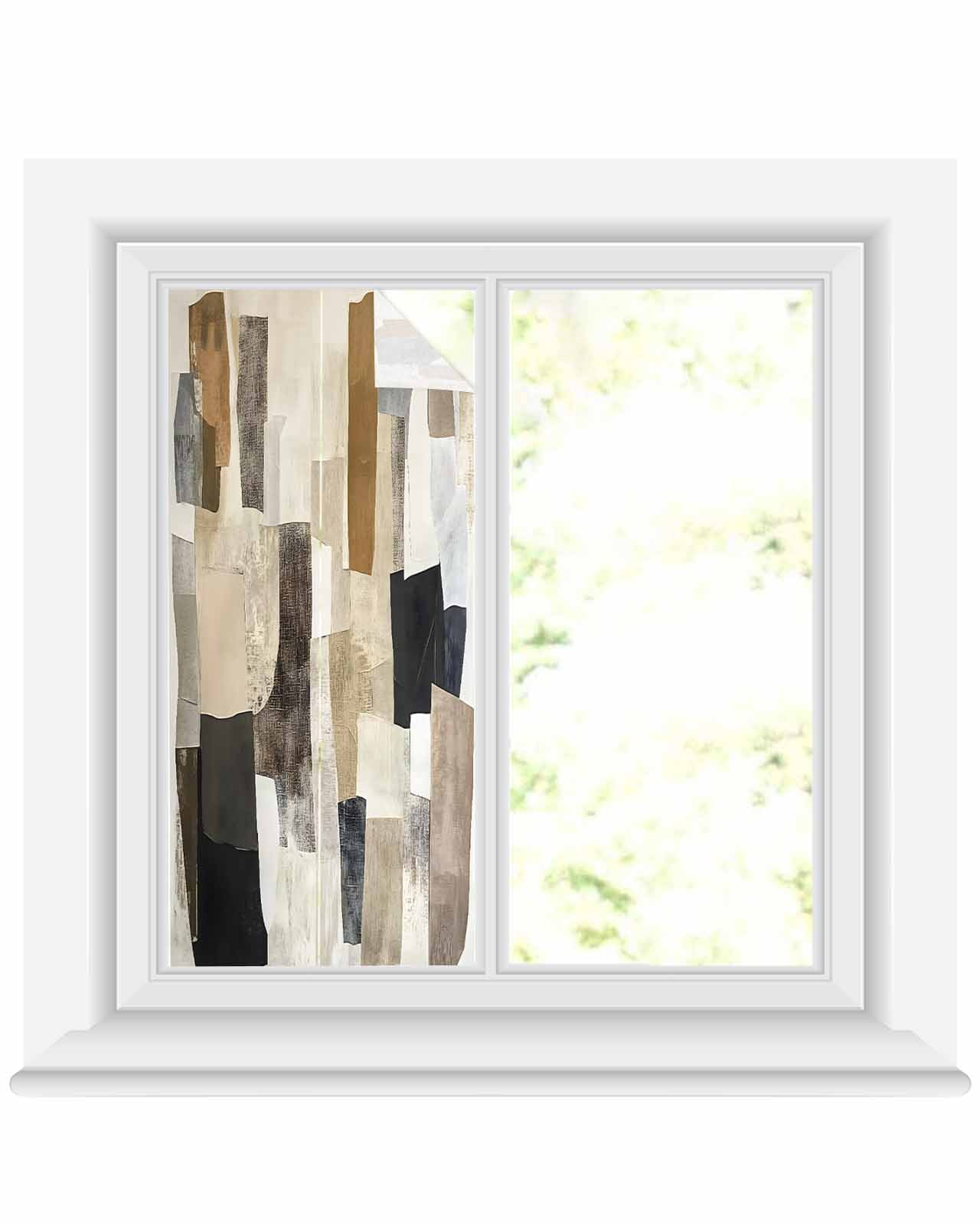 Window Privacy Film Modern Black Brown Stained Glass Window Film ...
