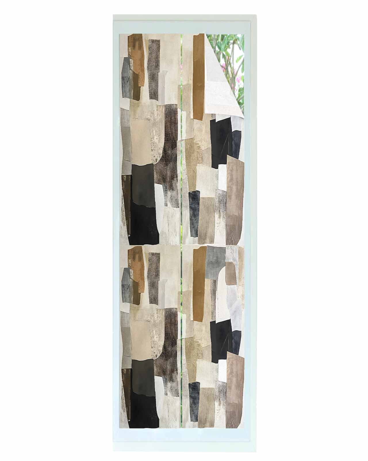 Window Privacy Film Modern Black Brown Stained Glass Window Film ...