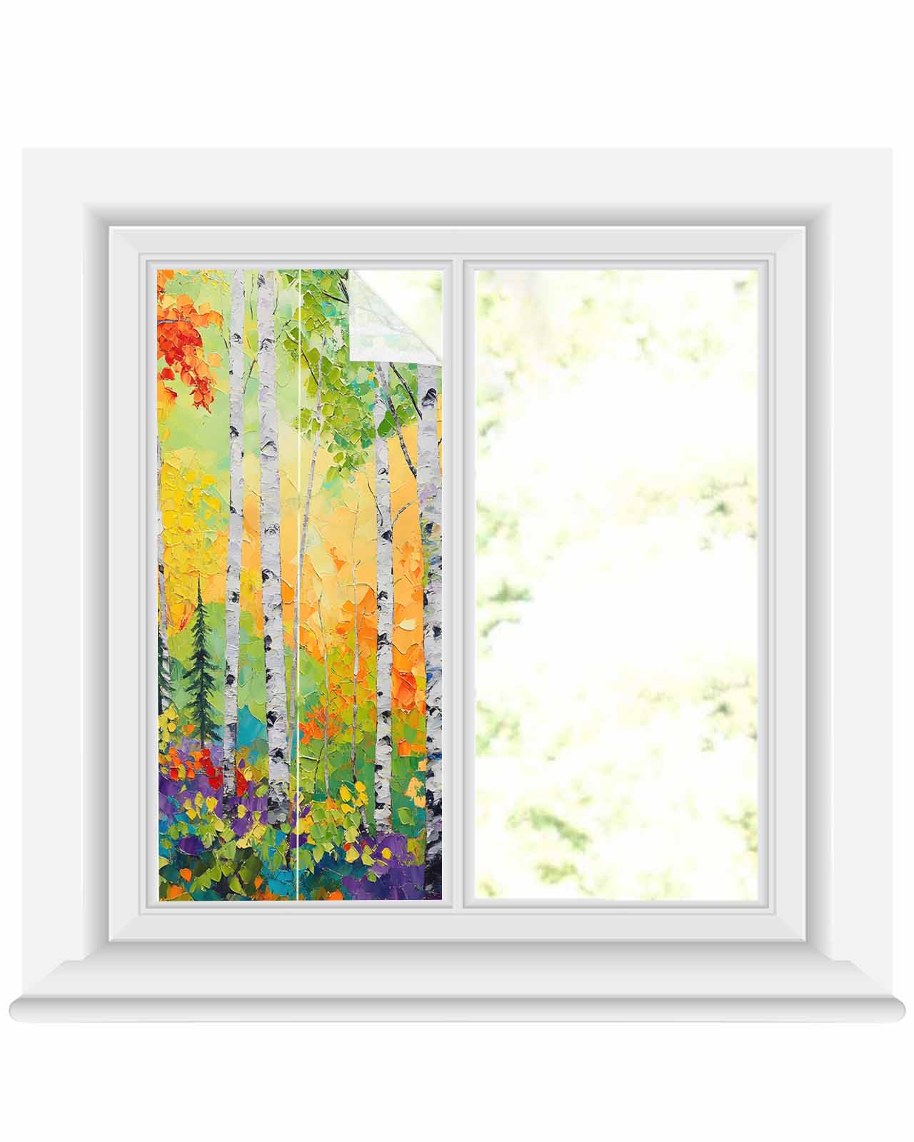 Window Privacy Film Modern Oil Painting Stained Glass Window Film ...