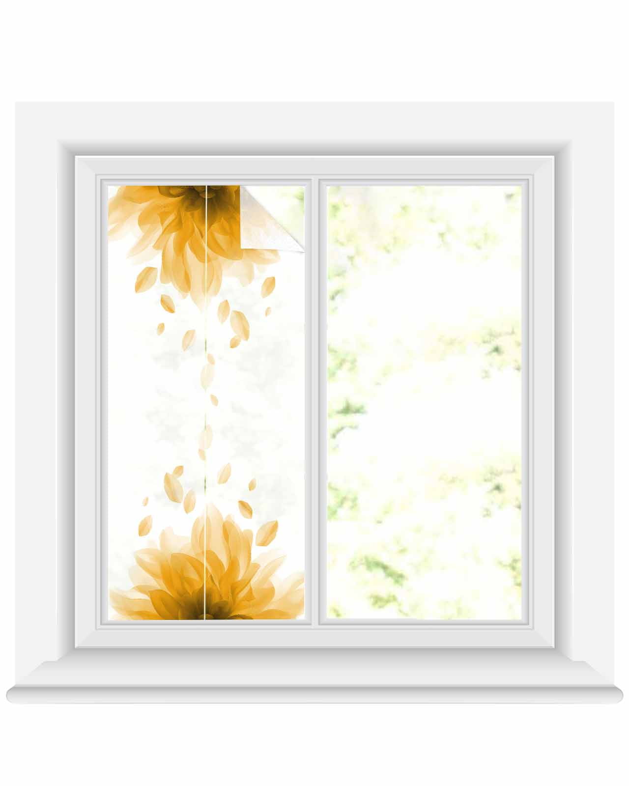 Window Privacy Film Modern Yellow Stained Glass Window Film Decorative ...