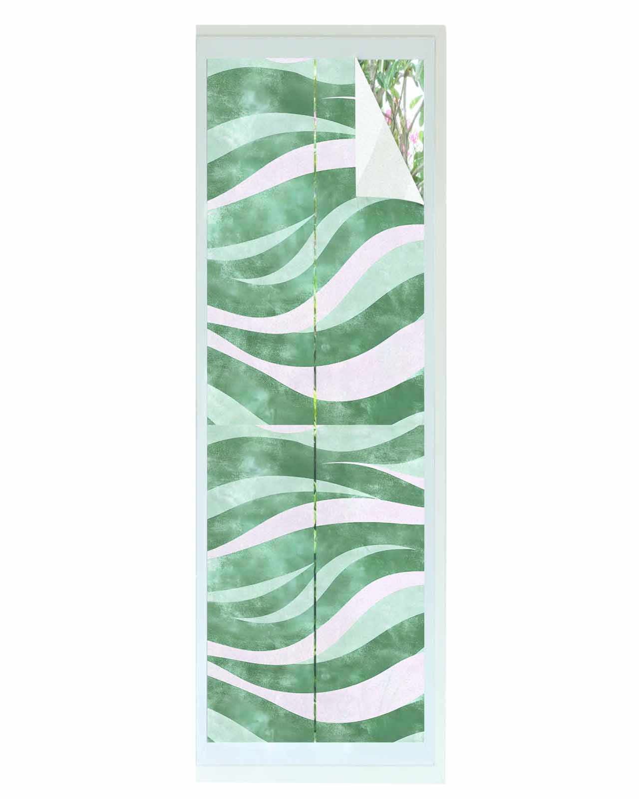 Window Privacy Film Moire Green Ombre Stained Glass Window Film ...