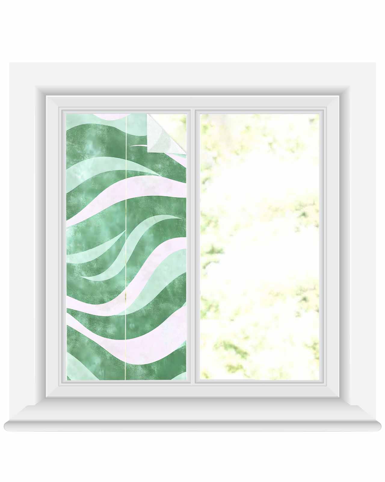 Window Privacy Film Moire Green Ombre Stained Glass Window Film ...