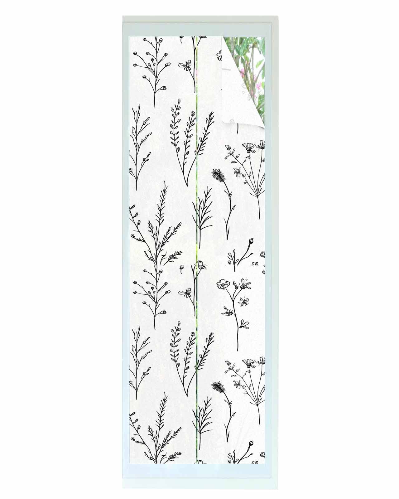 Window Privacy Film Natural Spring Floral Stained Glass Window Film ...