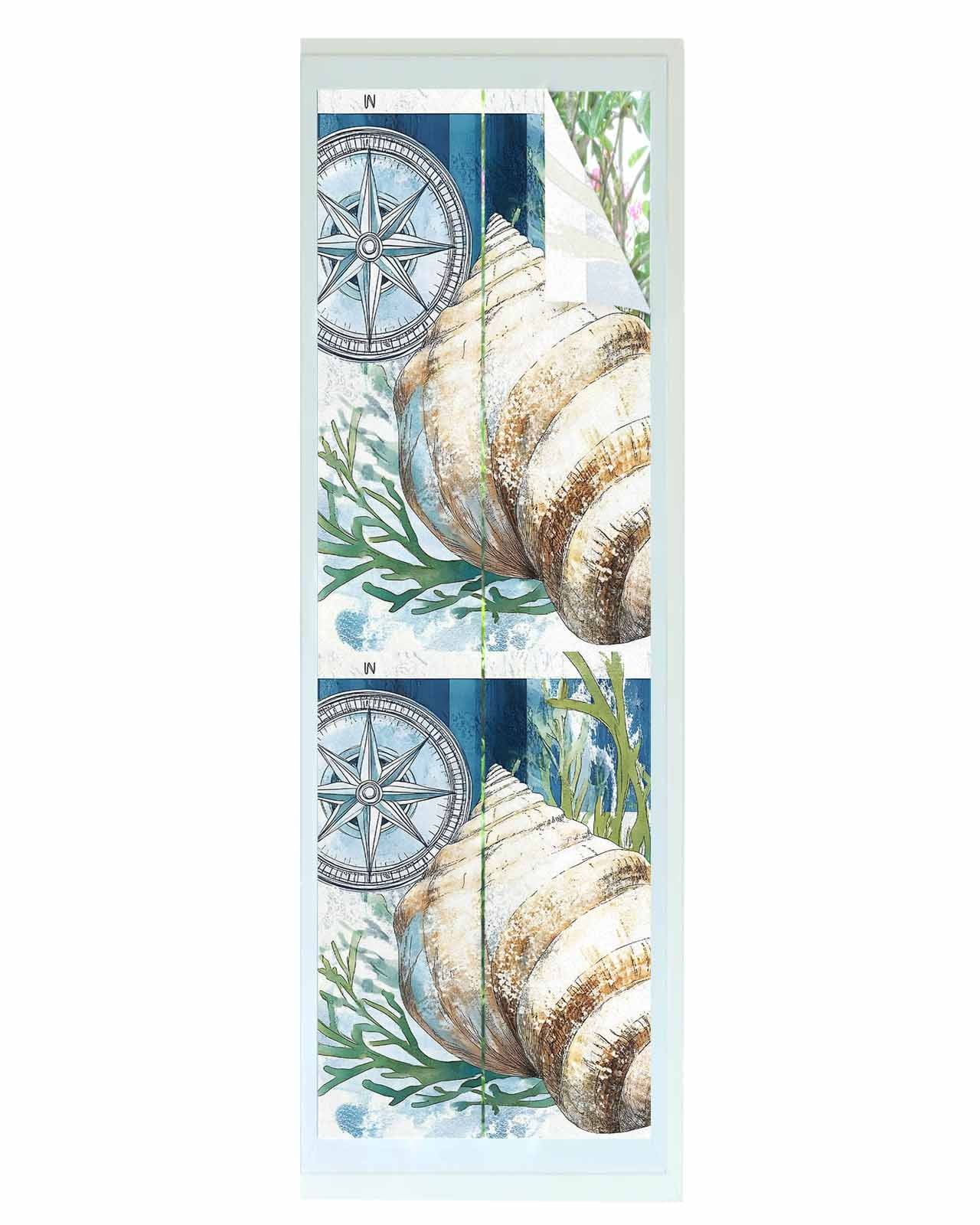 Window Privacy Film Nautical Compass Stained Glass Window Film ...