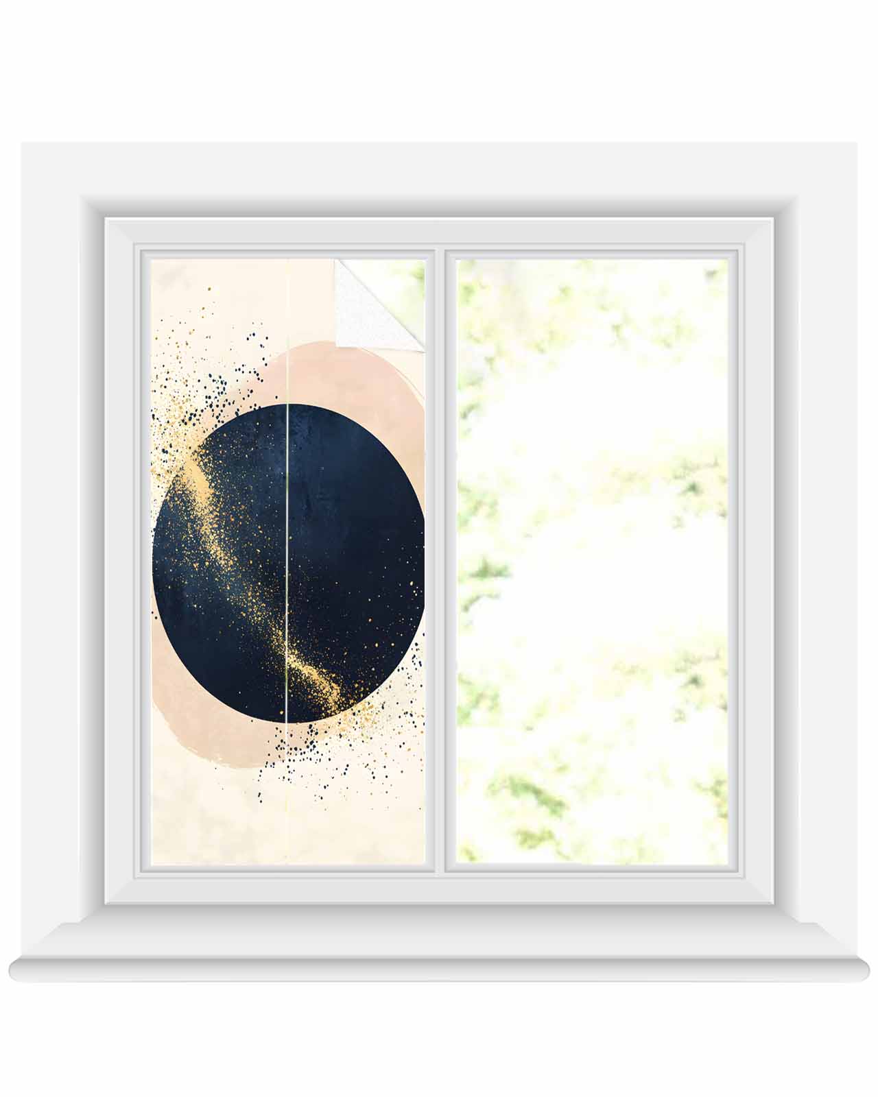 Window Privacy Film Navy Blue Abstract Art Stained Glass Window Film ...