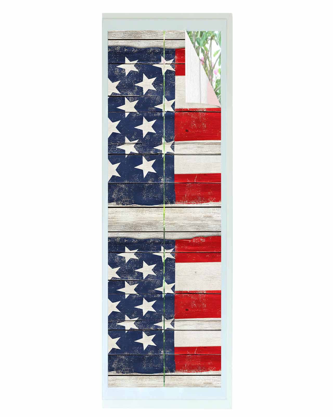 Window Privacy Film Navy Blue American Flag Stained Glass Window Film Decorative Sun Block ...