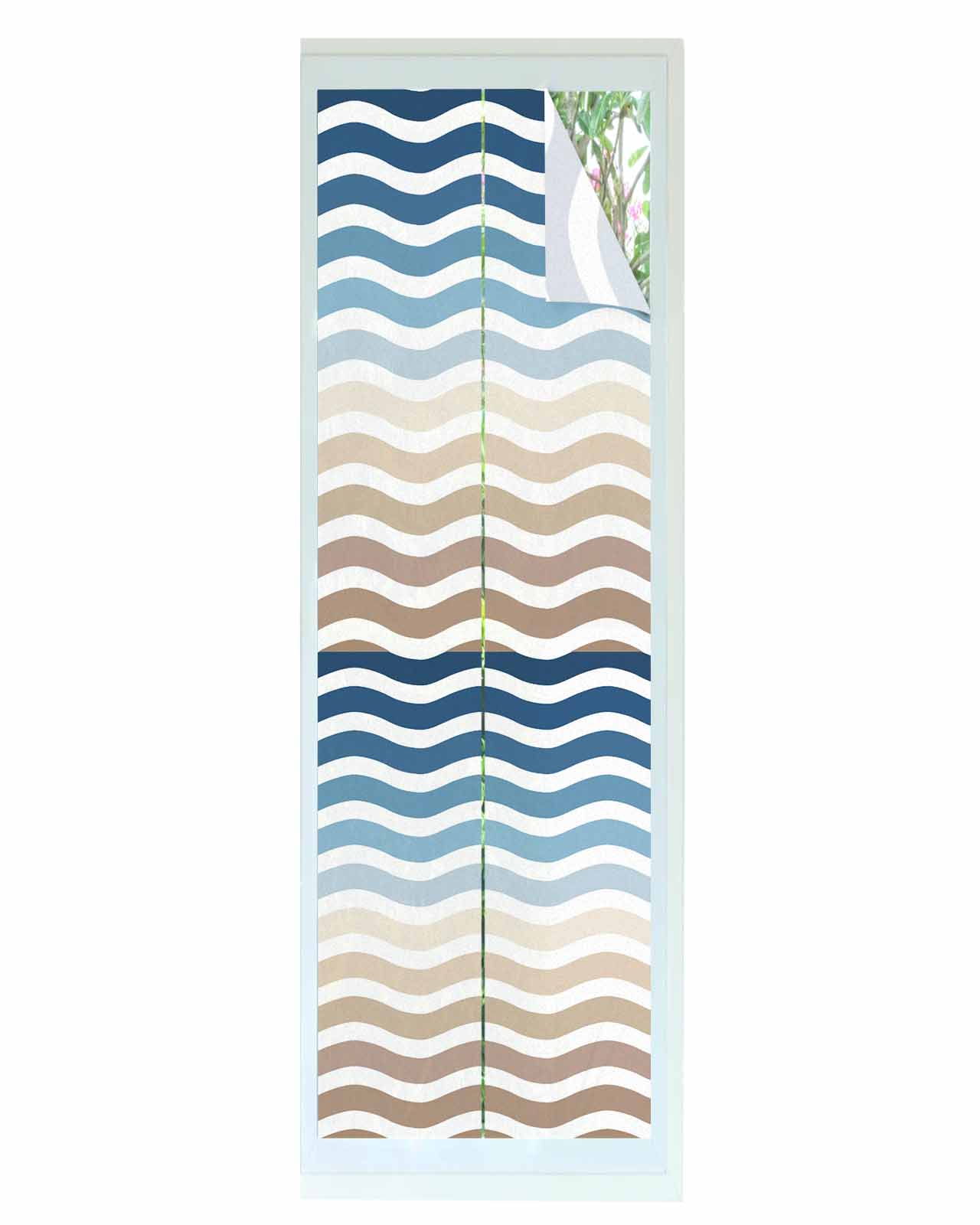 Window Privacy Film Navy Blue Brown Ombre Moire Stained Glass Window ...