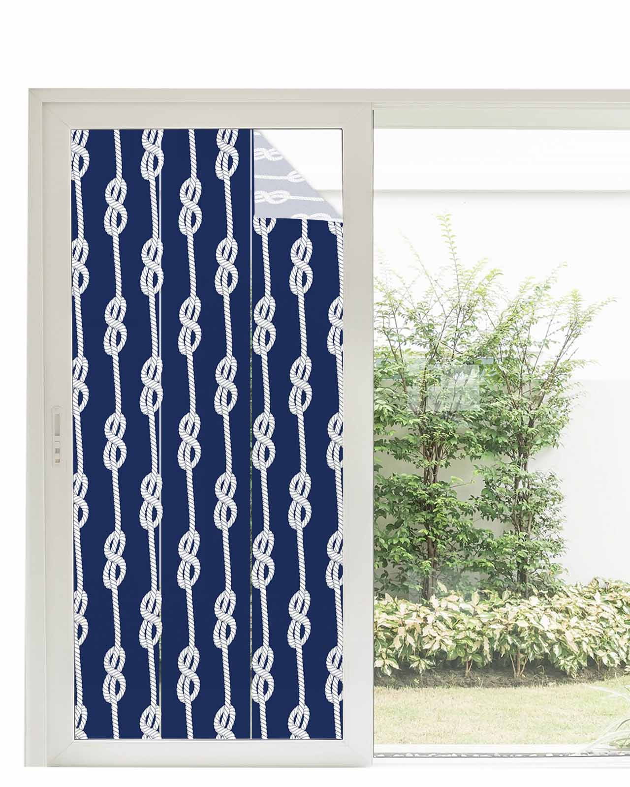 Window Privacy Film Navy Blue Knot Stained Glass Window Film Decorative ...