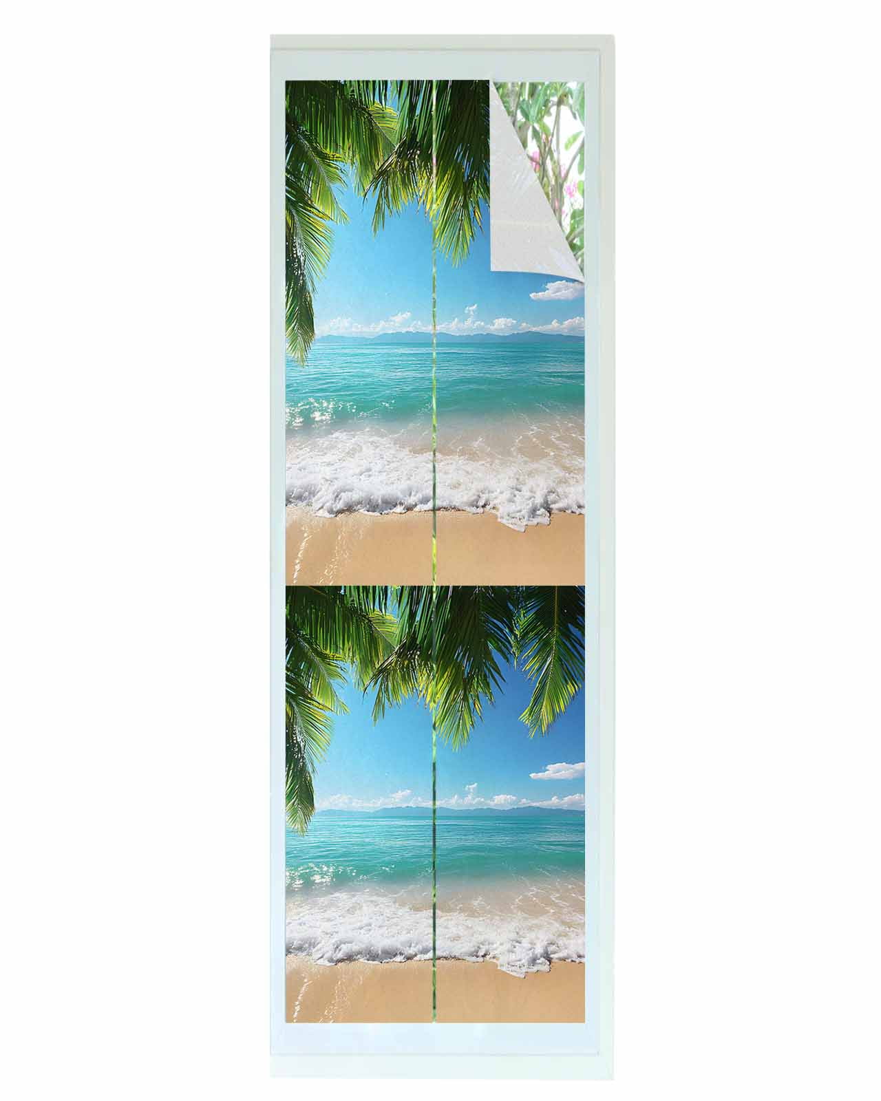 Window Privacy Film Ocean Beach Stained Glass Window Film Decorative ...
