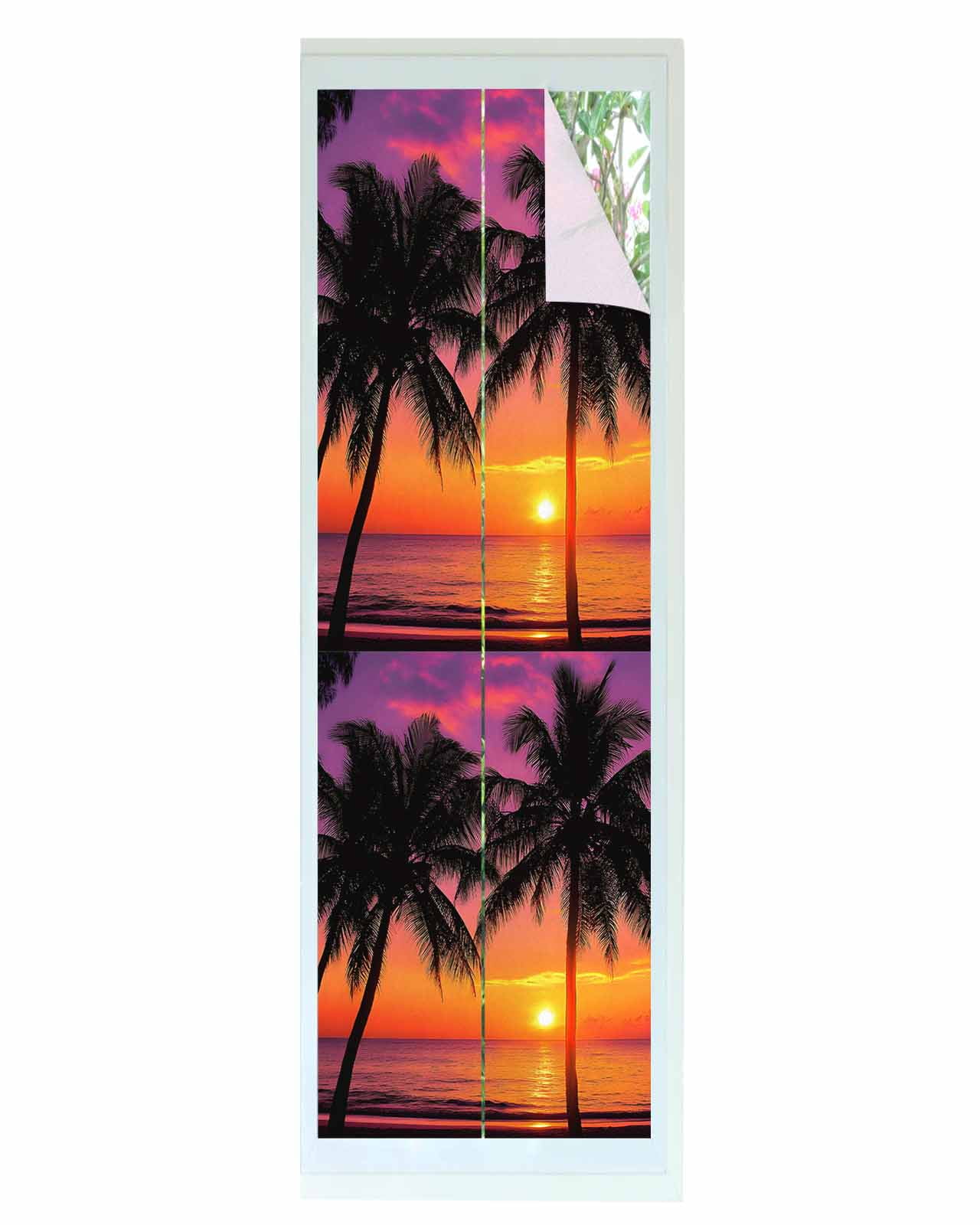 Window Privacy Film Ocean Coconut Stained Glass Window Film Decorative ...