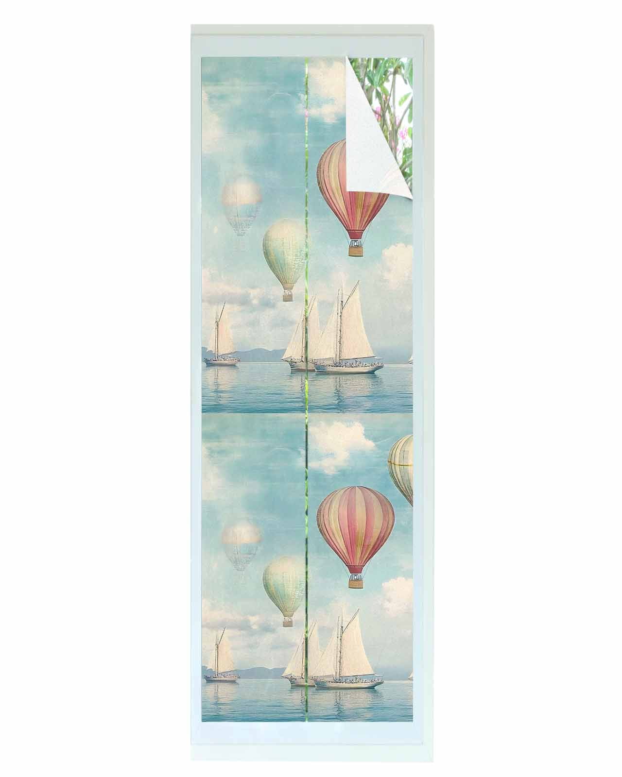 Window Privacy Film Ocean Nautical Stained Glass Window Film Decorative ...