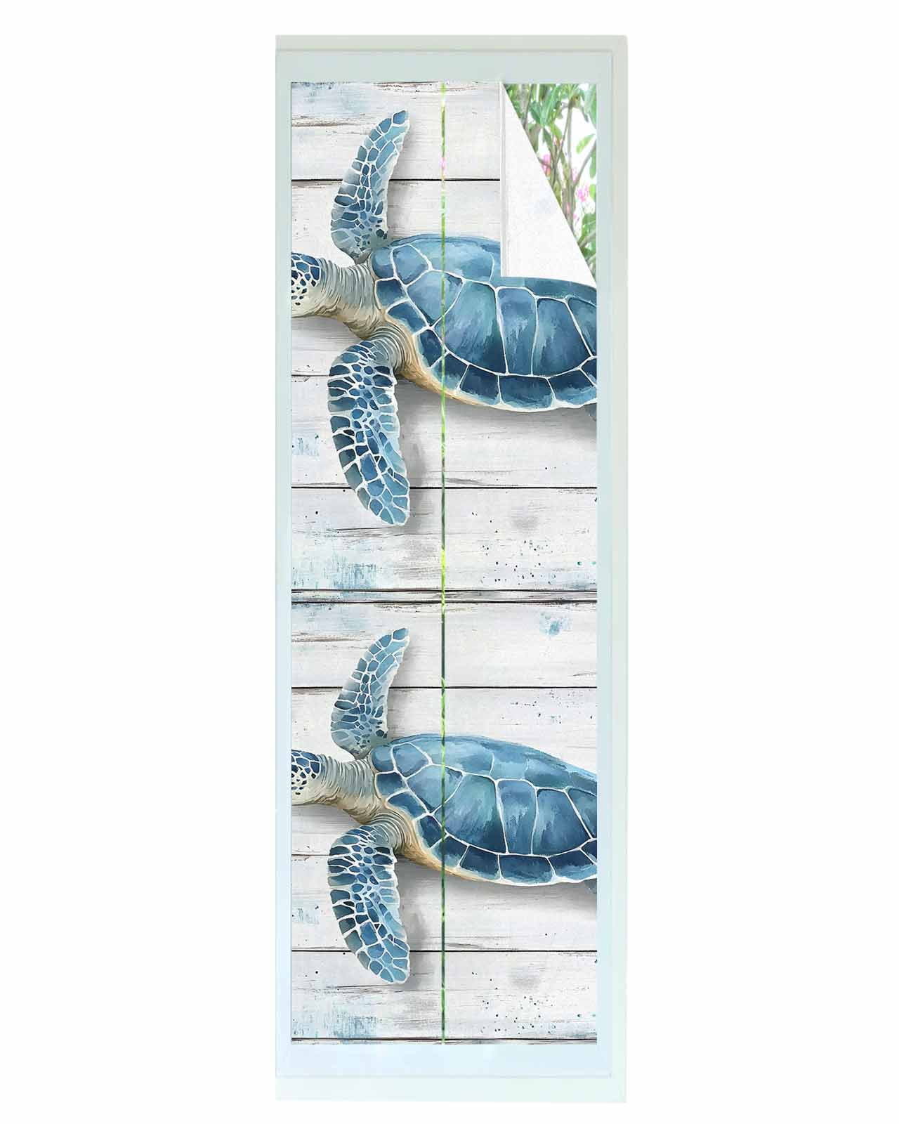 Window Privacy Film Ocean Sea Turtle Blue Stained Glass Window Film ...