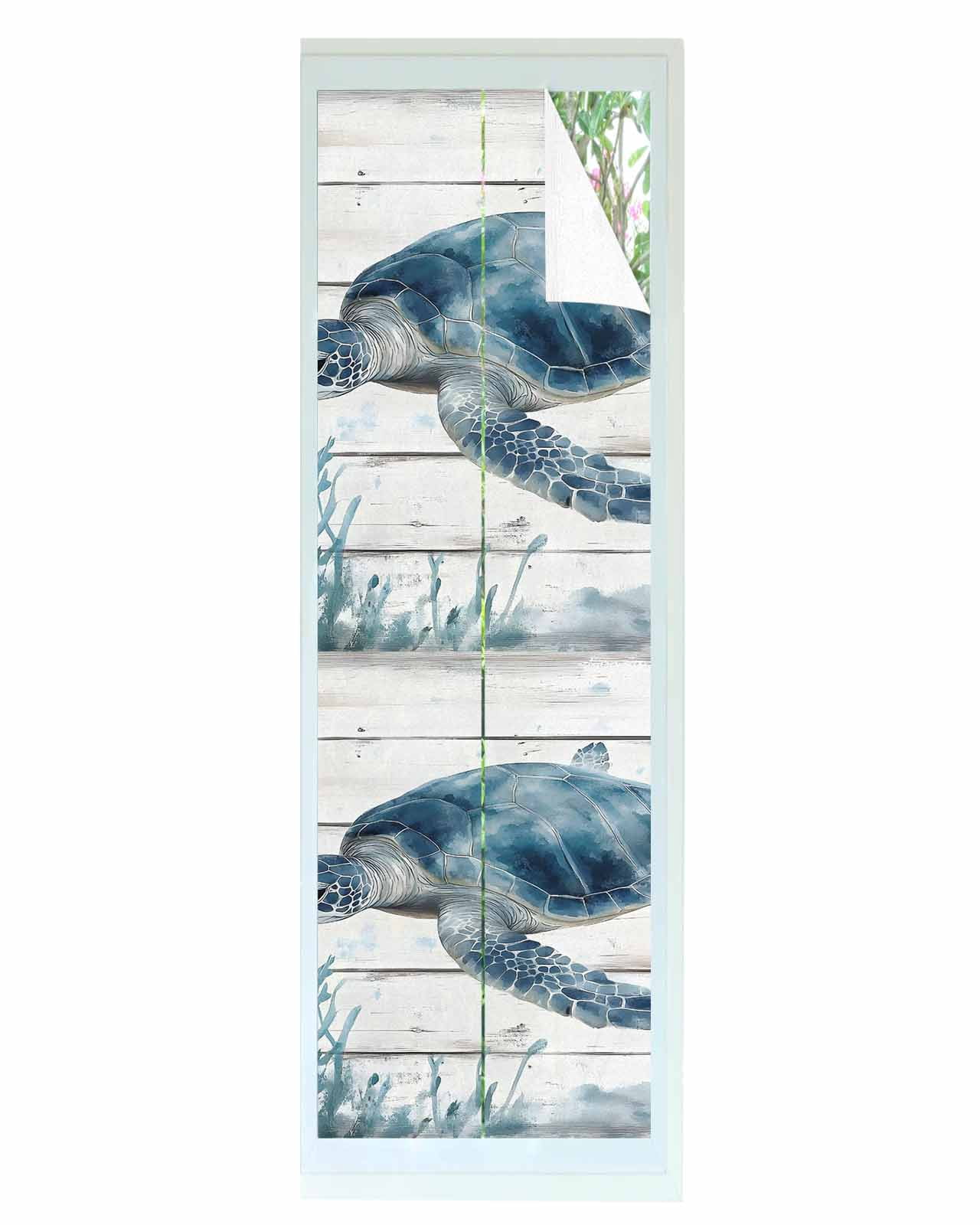 Window Privacy Film Ocean Sea Turtle Stained Glass Window Film ...