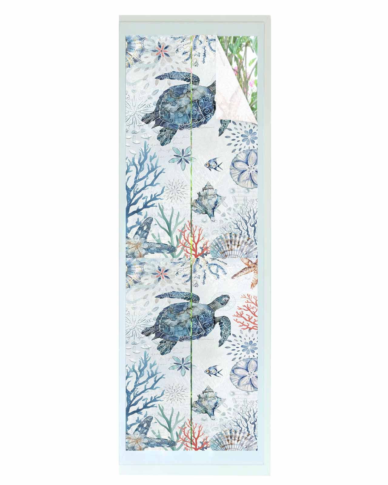Window Privacy Film Ocean Sea Turtle Stained Glass Window Film ...