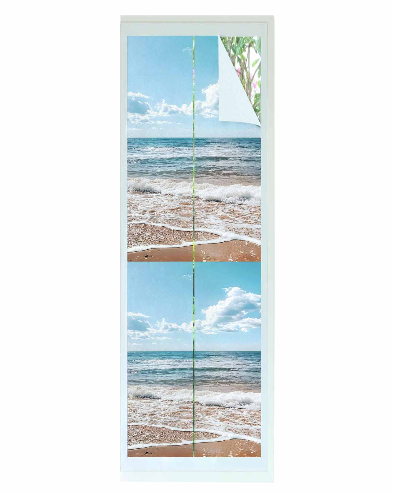 Window Privacy Film Ocean Stained Glass Window Film Decorative Sun ...