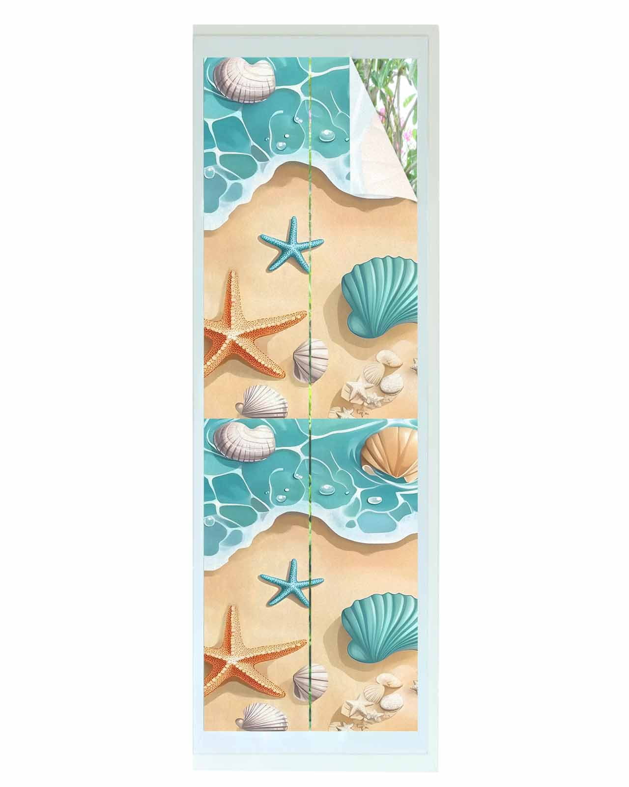 Window Privacy Film Ocean Starfish Stained Glass Window Film Decorative ...