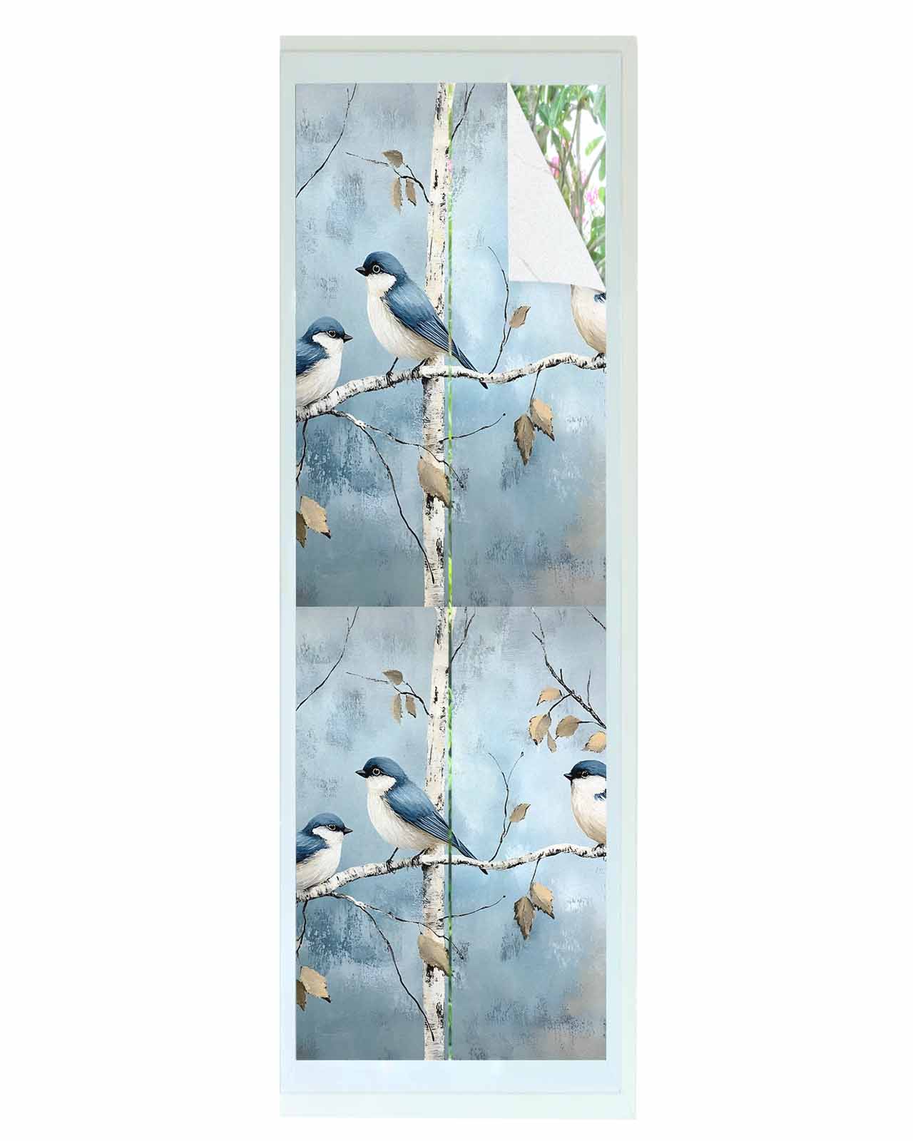 Window Privacy Film Oil Painting Birds Stained Glass Window Film ...