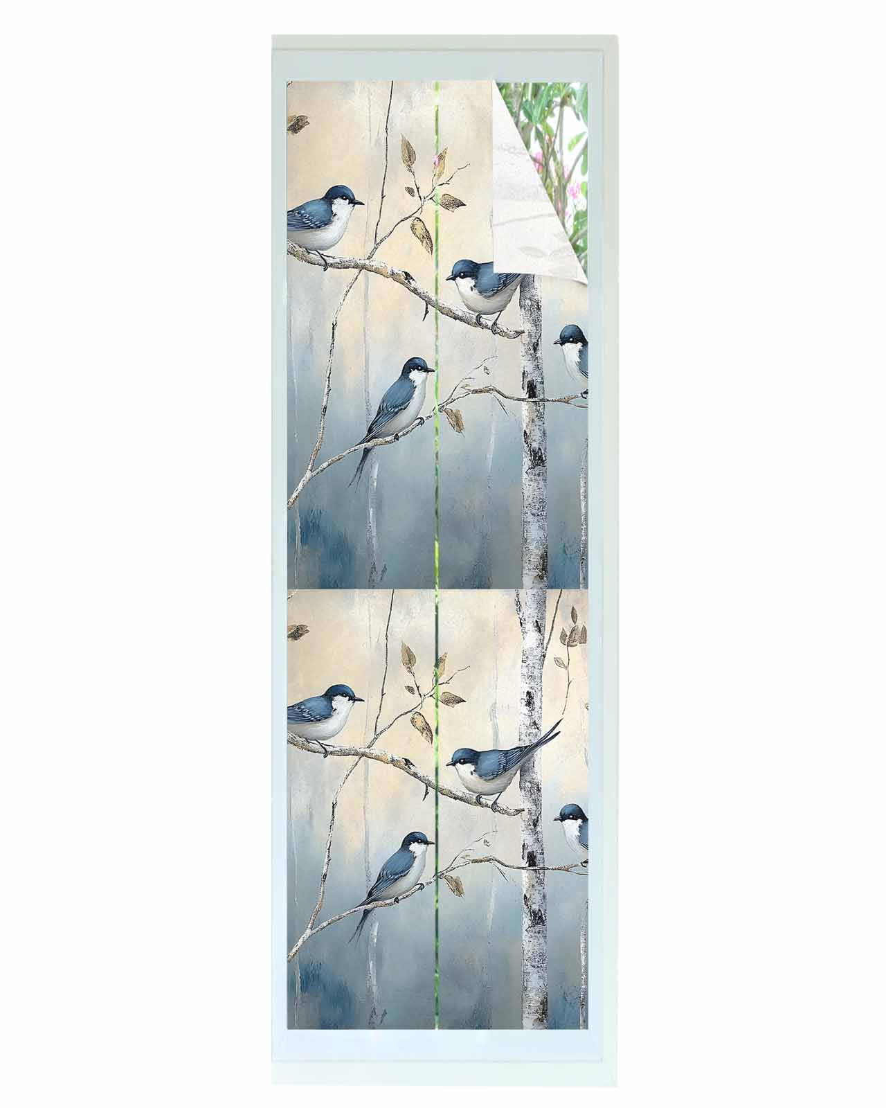 Window Privacy Film Oil Painting Forest Stained Glass Window Film ...