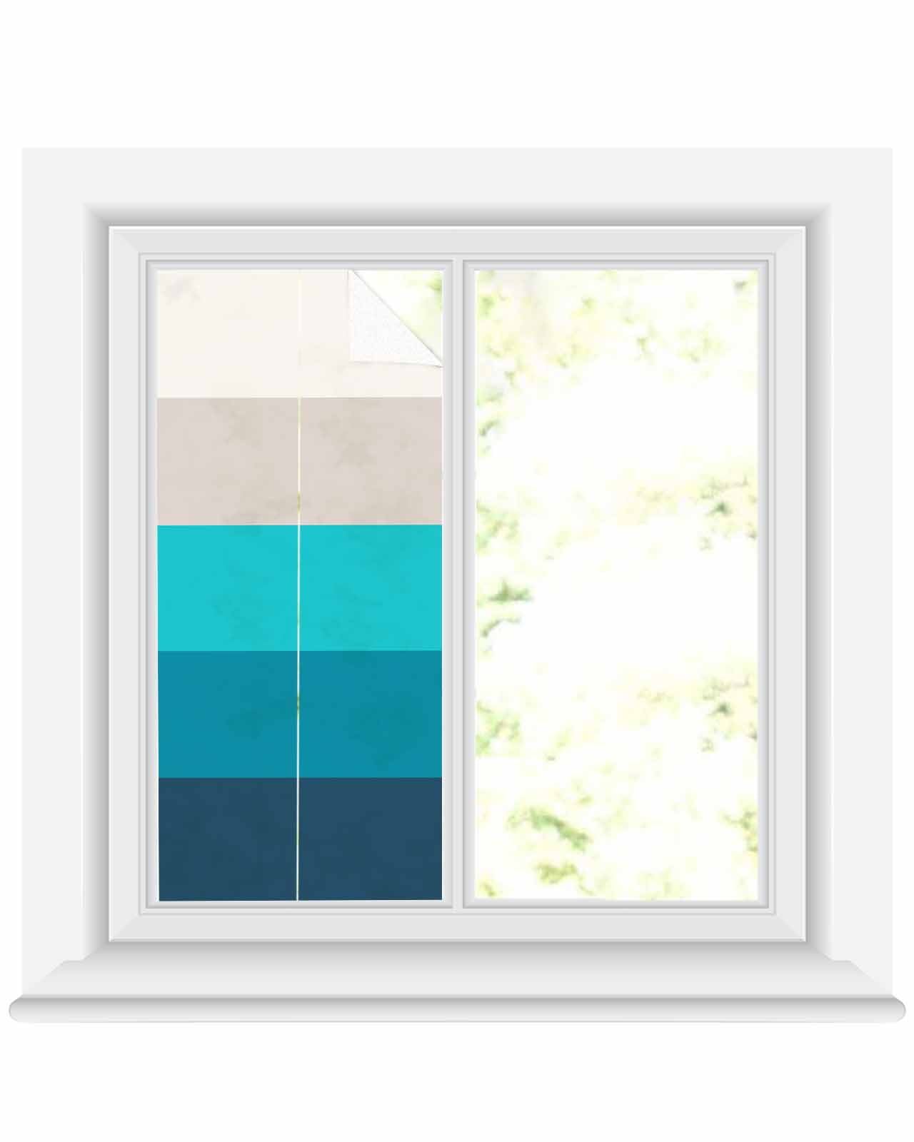 Window Privacy Film, Ombre Black Aqua UV Sun Blocking Window Tint Film ...
