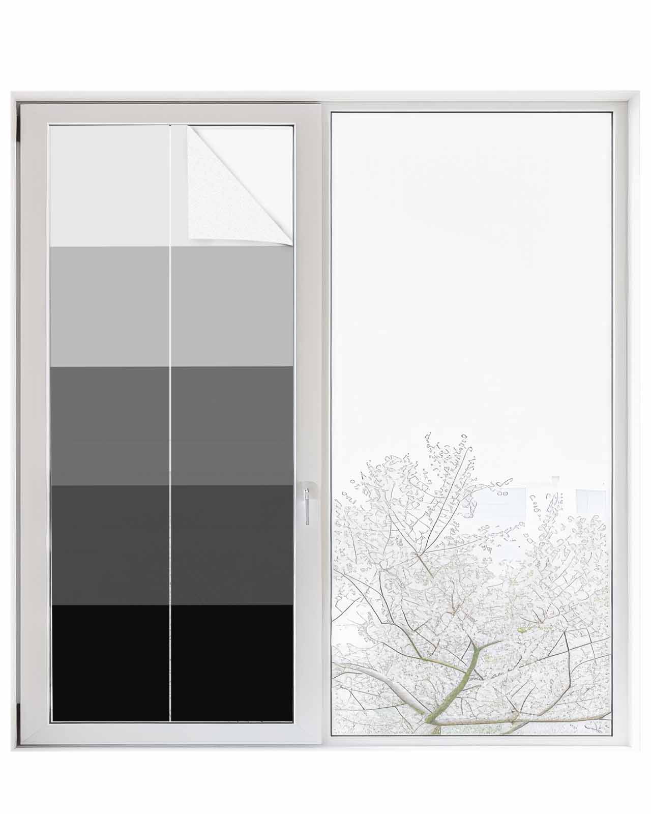 Window Privacy Film, Ombre Black Grey UV Sun Blocking Window Tint Film ...