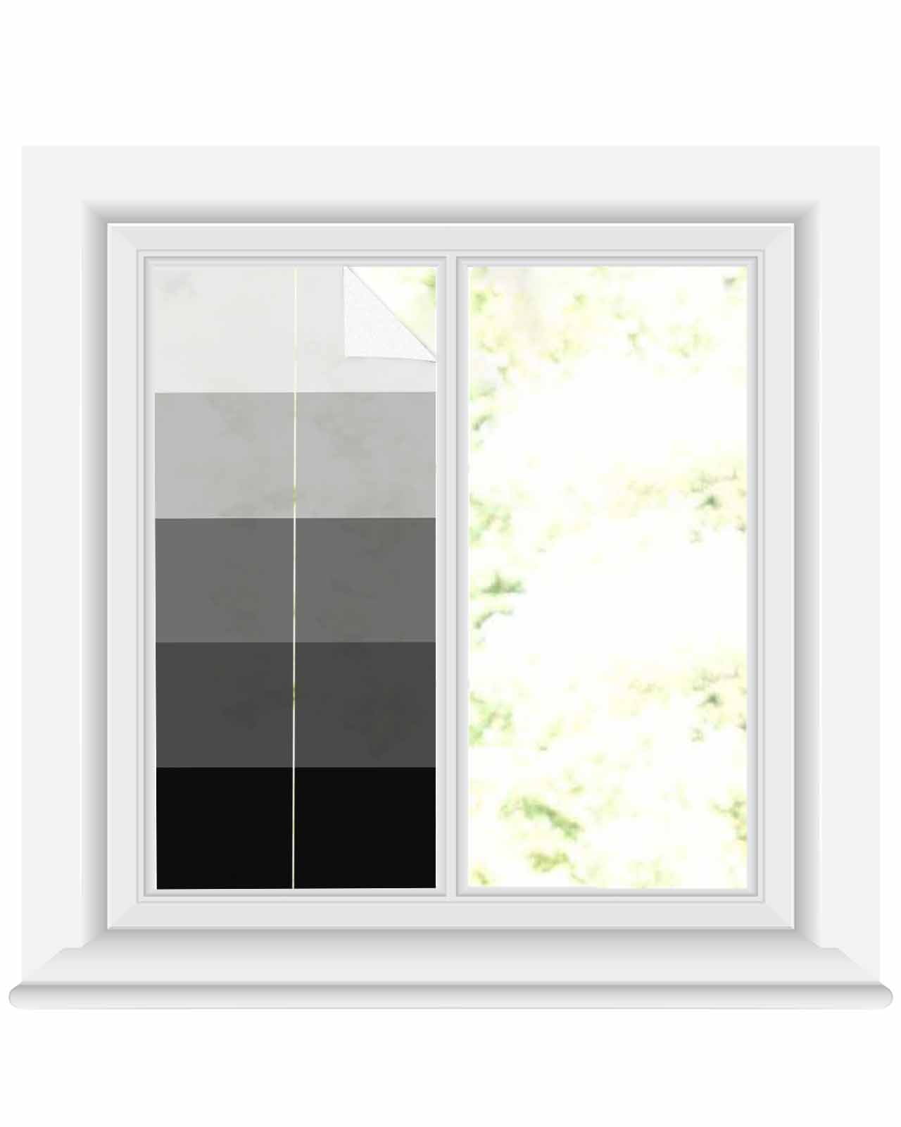 Window Privacy Film, Ombre Black Grey UV Sun Blocking Window Tint Film ...