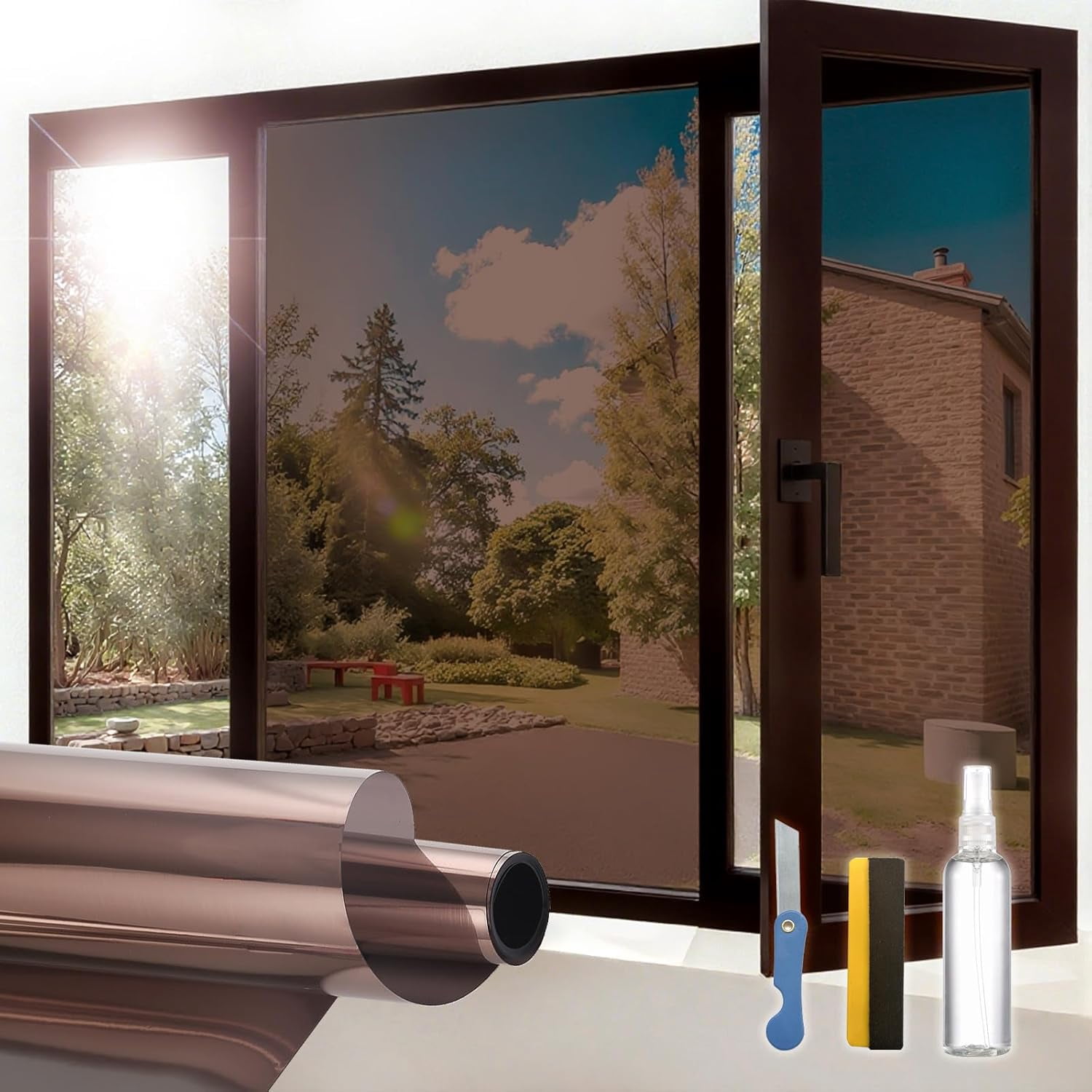 Window Privacy Film One Way Daytime Privacy Static Cling, Mirror Vinyl ...