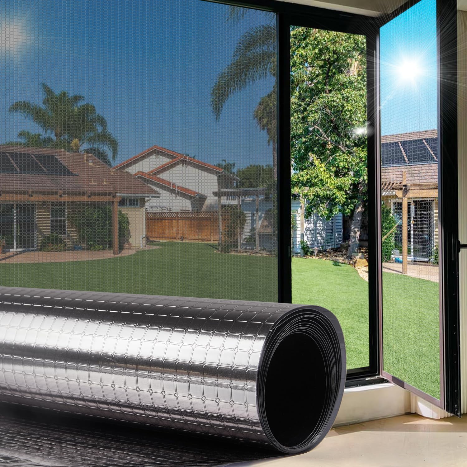 Window Privacy Film One Way, Reflective Home Glass Mirror Tint See Out Not in, Heat Control Anti ...