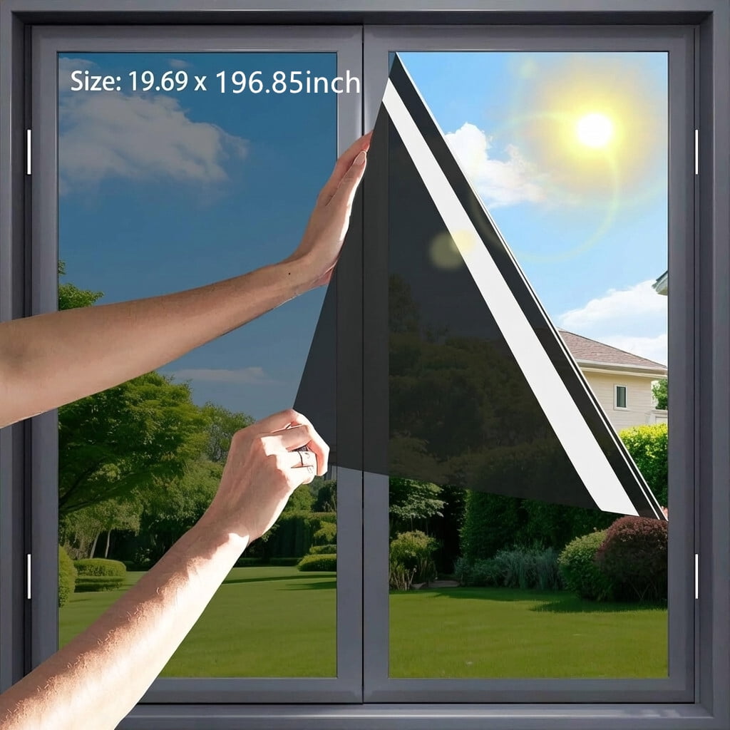Window Privacy Film One Way Window Tint for Home, Removable Reflective ...