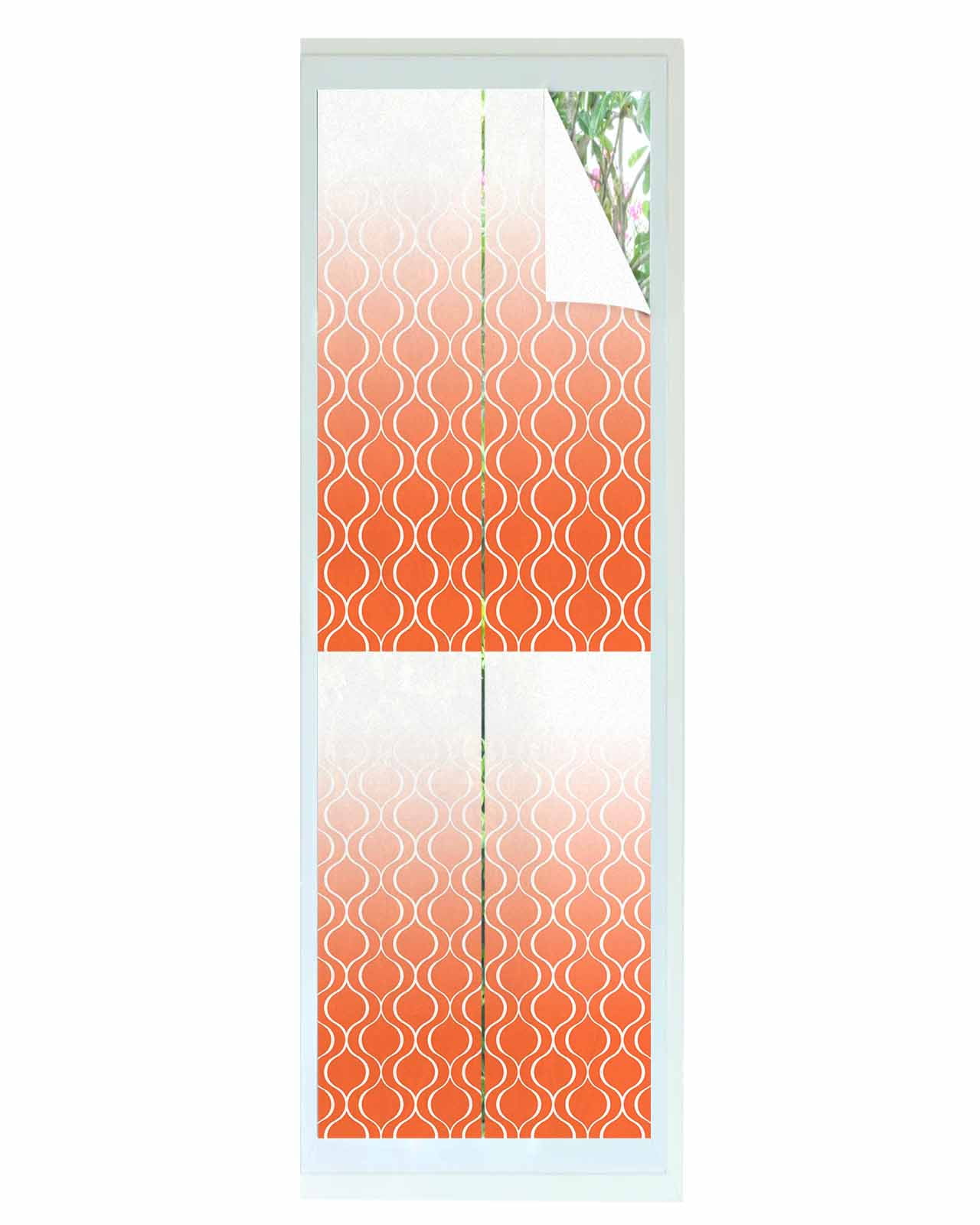 Window Privacy Film Orange Morocco Stained Glass Window Film Decorative ...