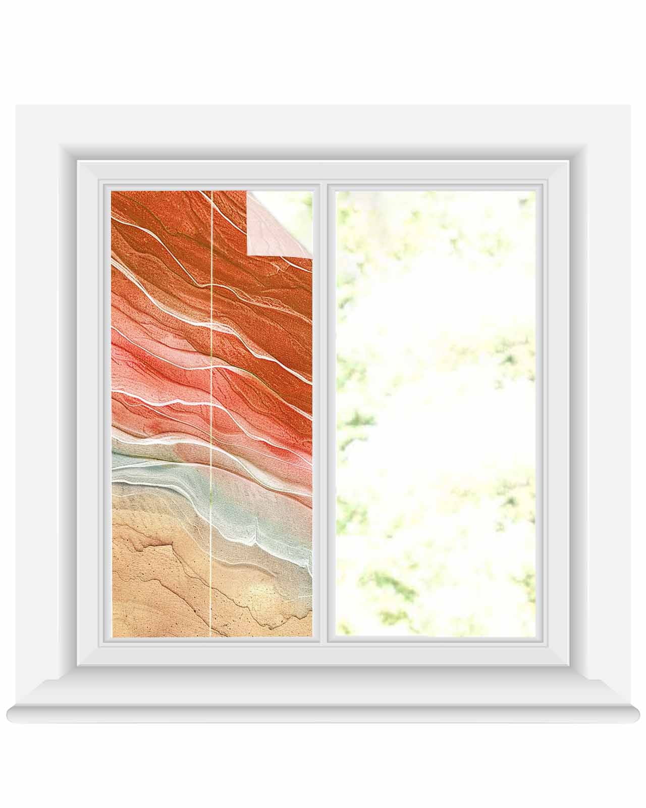 Window Privacy Film,Orange Ocean Ombre UV Sun Blocking Window Tint Film ...