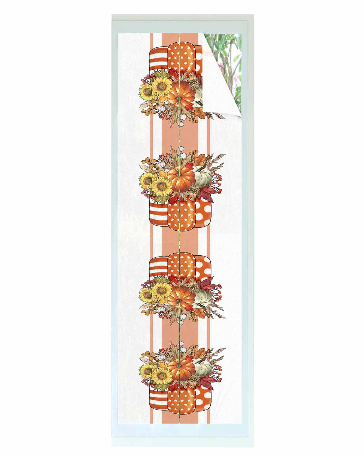 Window Privacy Film, Orange Pumpkins Fall UV Sun Blocking Window Tint ...