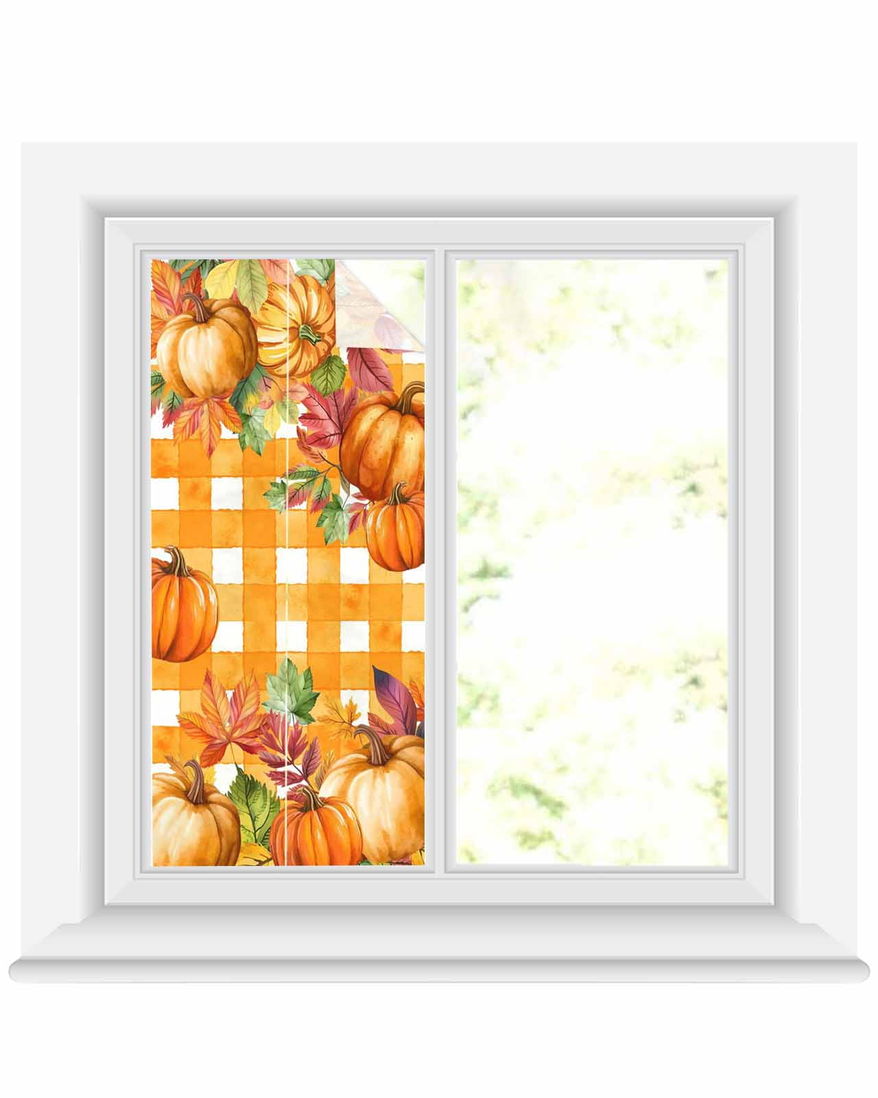 Window Privacy Film Orange Pumpkins Stained Glass Window Film ...